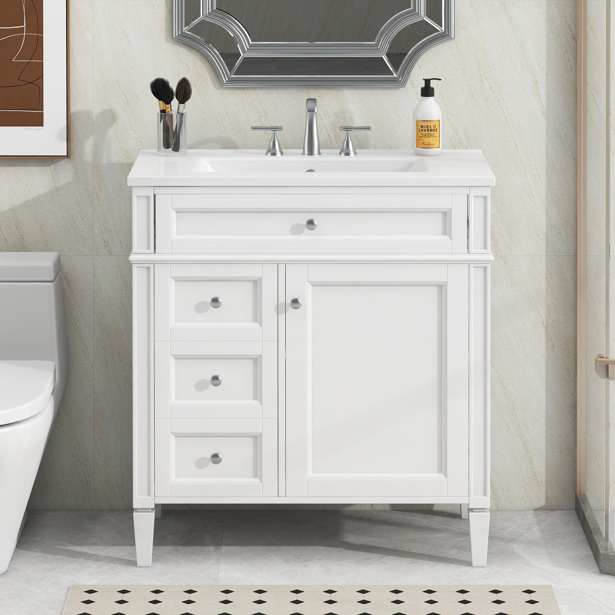 Boyel Living 30 Inch Bathroom Vanity with Sink Modern Storage Cabinet ...