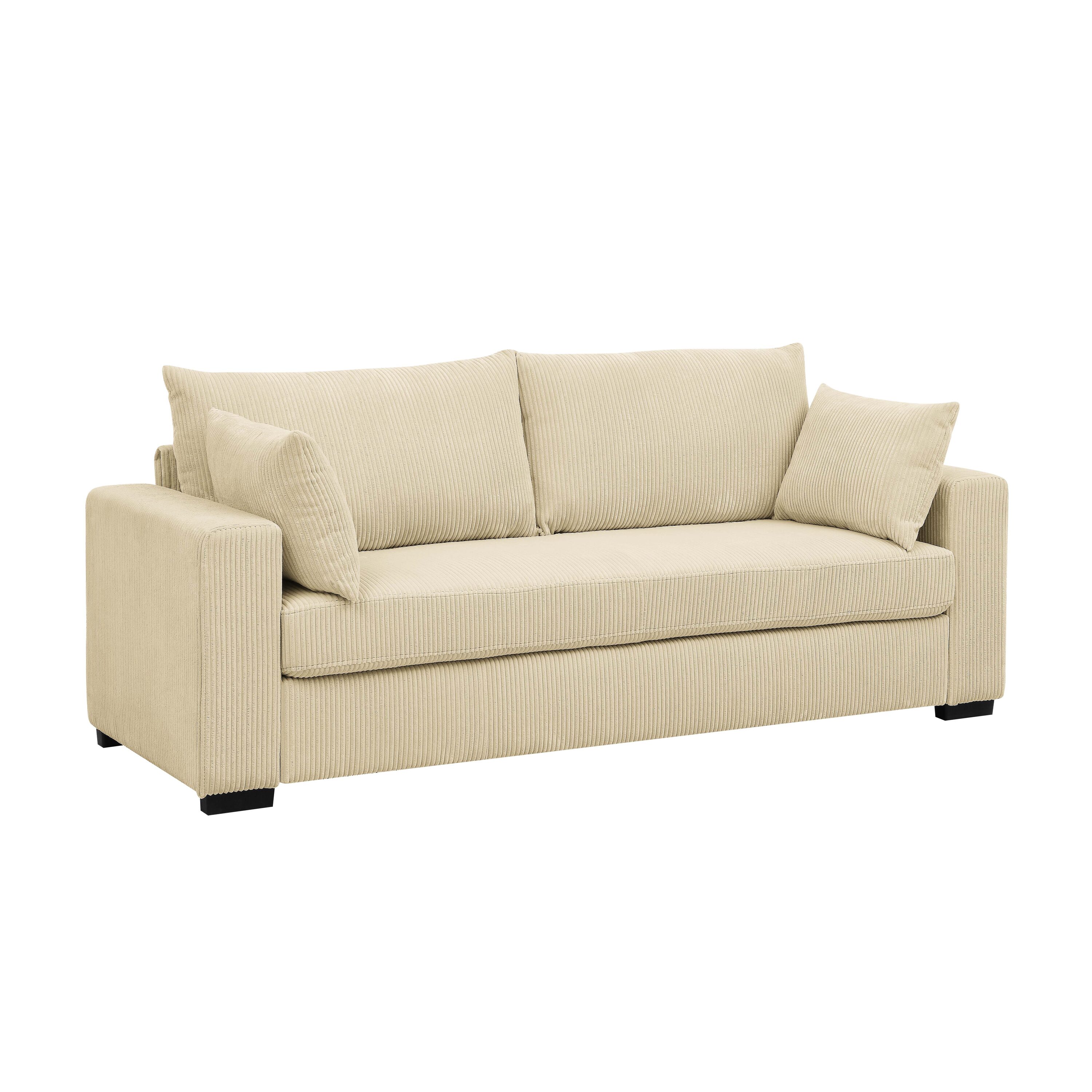 GDFStudio Marina 79-inch Coastal Corduroy Upholstered Sofa with High ...