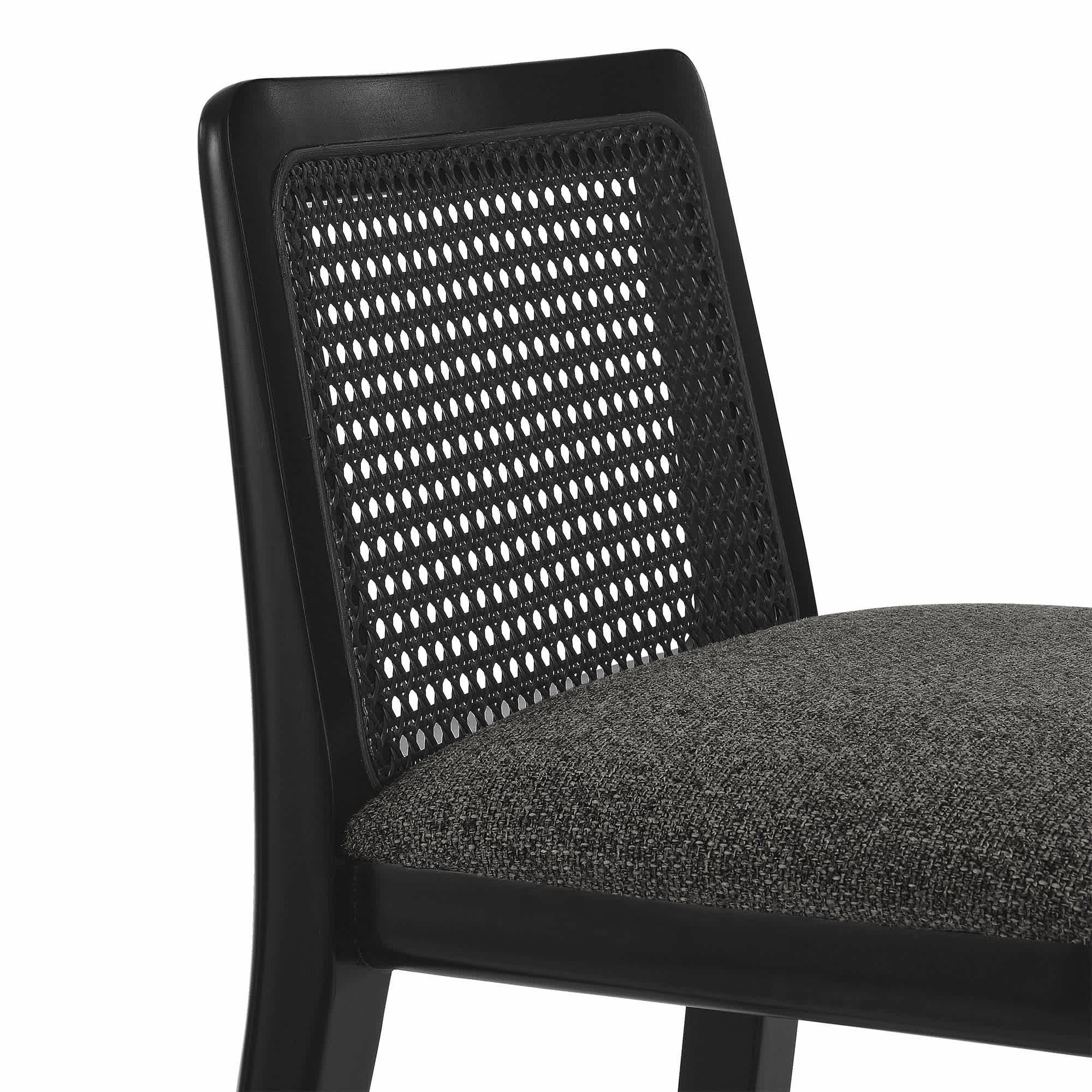 Modway Monarch Wood and Rattan Bar Stool in Black Black Gray in the Bar ...