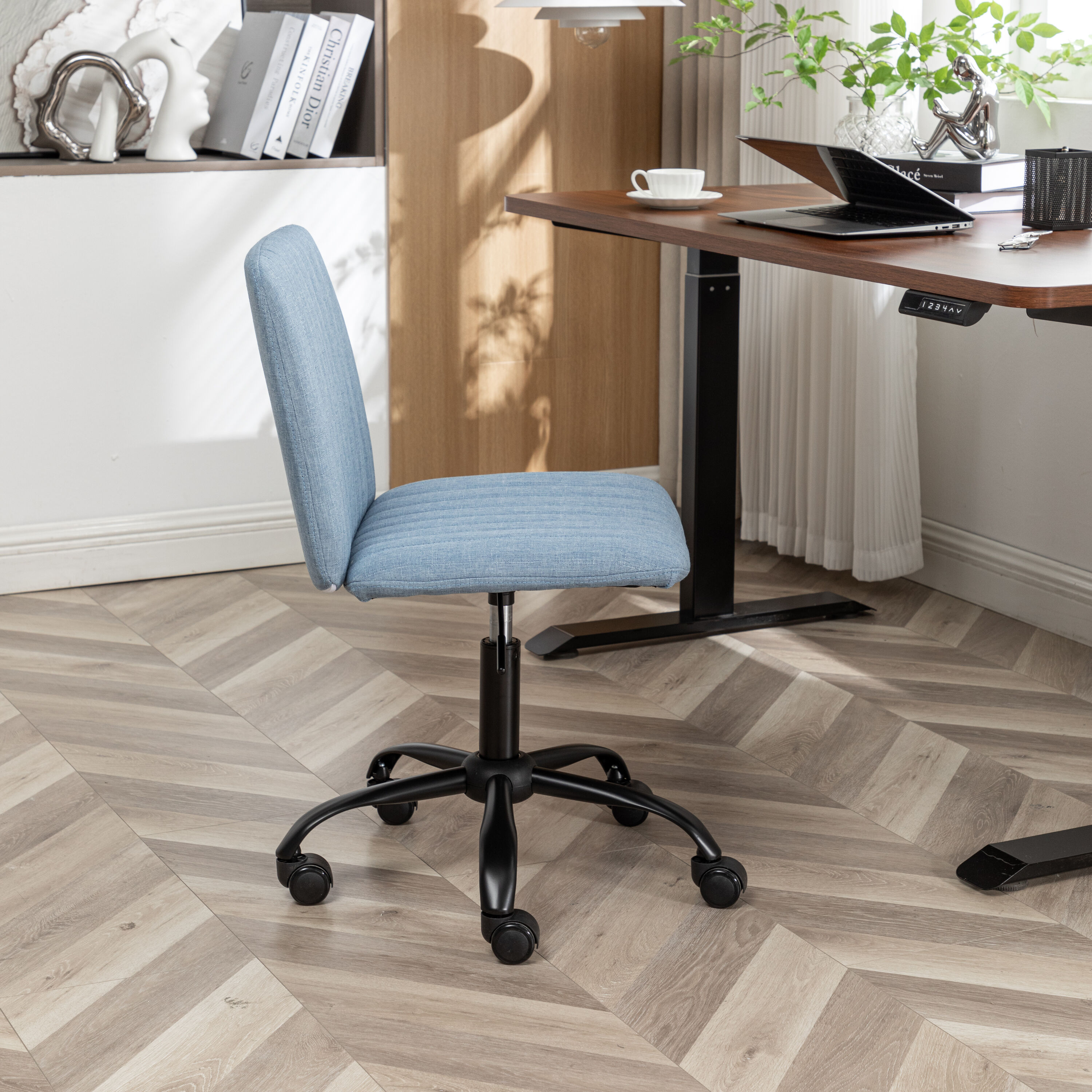 LOVMOR Masar Fabric Swivel Office Chair in the Office Chairs department ...