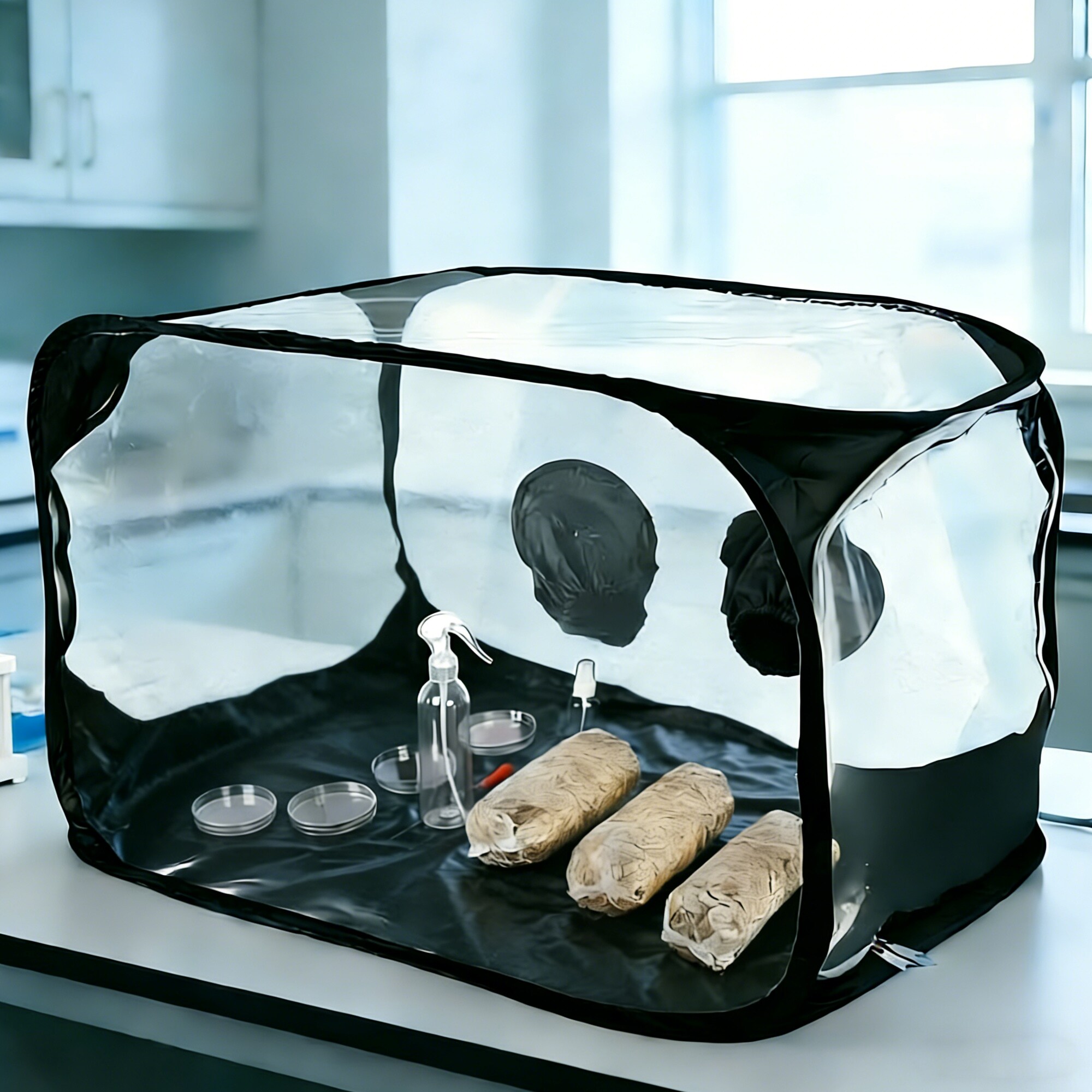 IdealHouse 38 x 20 x 25 Inches Transparent Mushroom Growing Tent ...