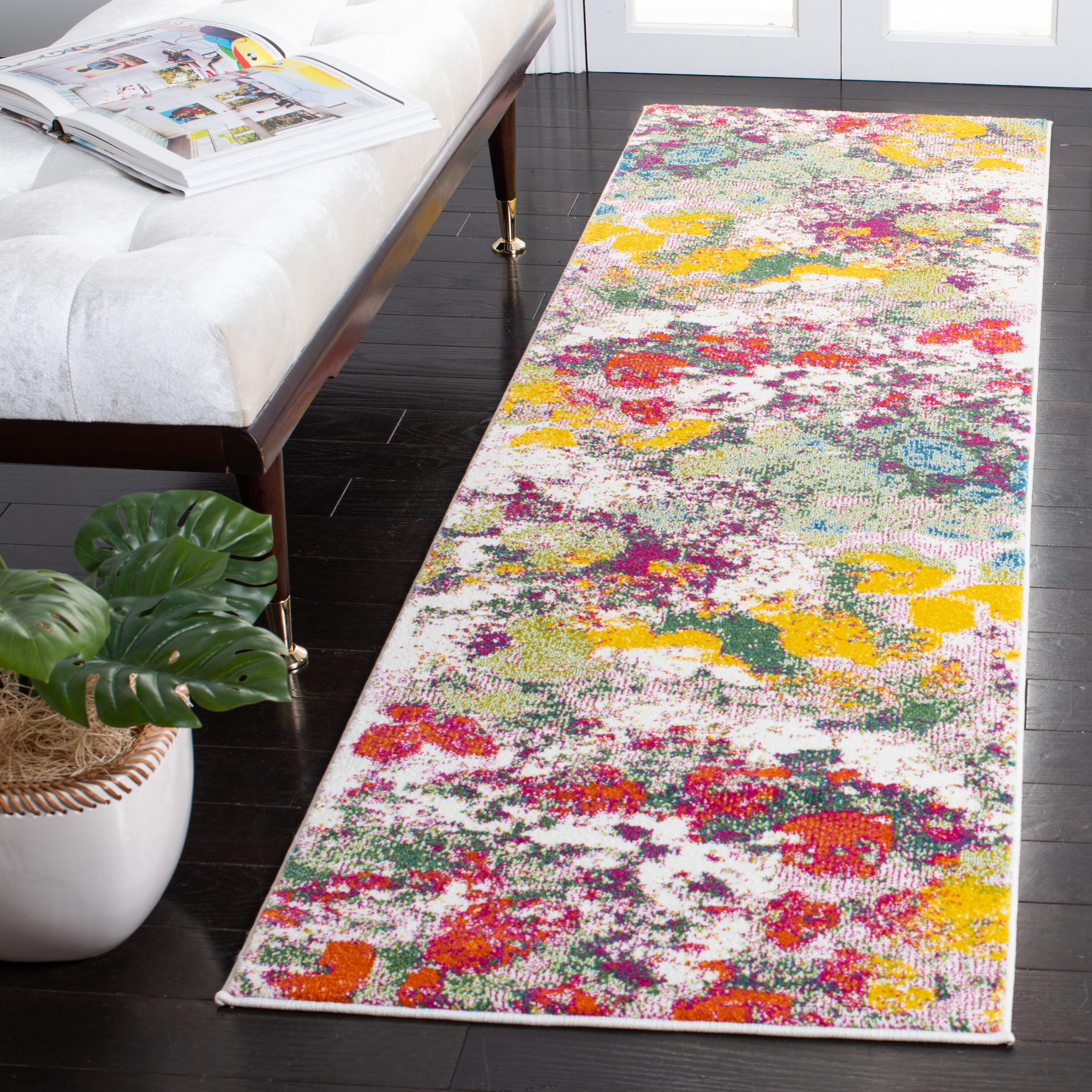 Safavieh Water Color 696E Light Green Rose 2 x 10 Rectangular Runner ...