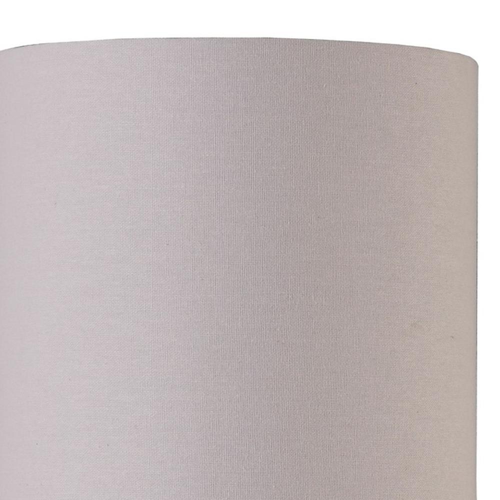 Benzara Table Lamps 21.5-in Silver Table Lamp with Fabric Shade in the ...