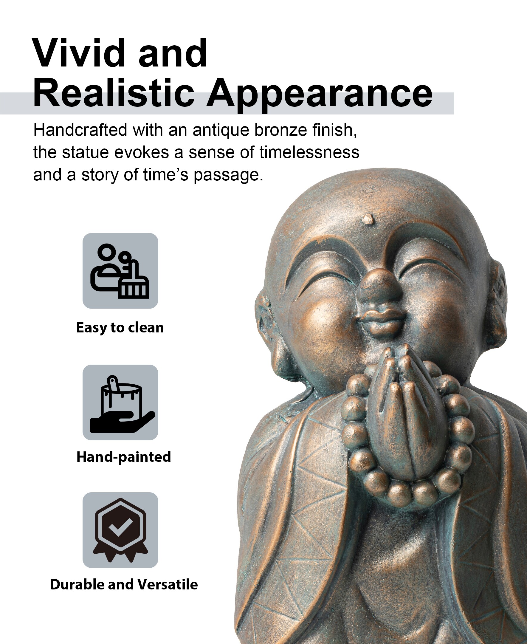 Glitzhome 16.5-in H x 8.75-in W Gray Garden Statue in the Garden ...