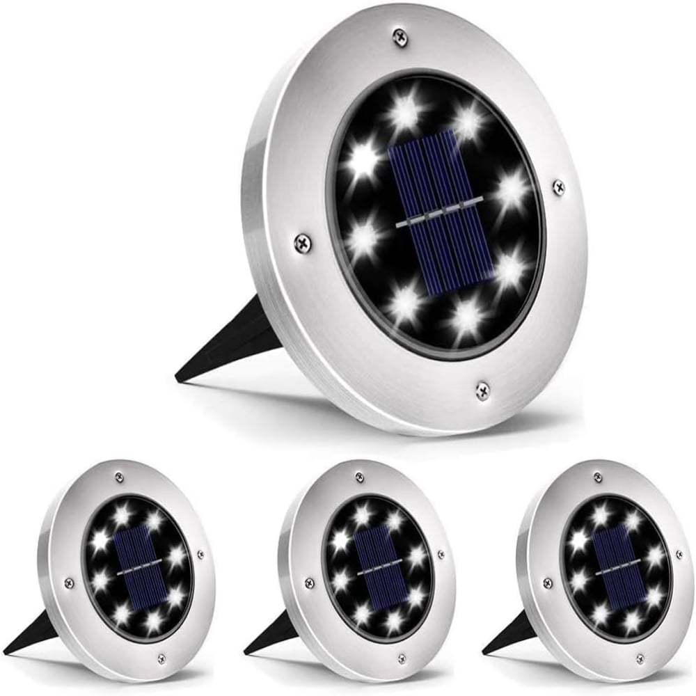INCX 4 Pack White Solar Outdoor Landscape Lights For Lawn Yard Deck ...