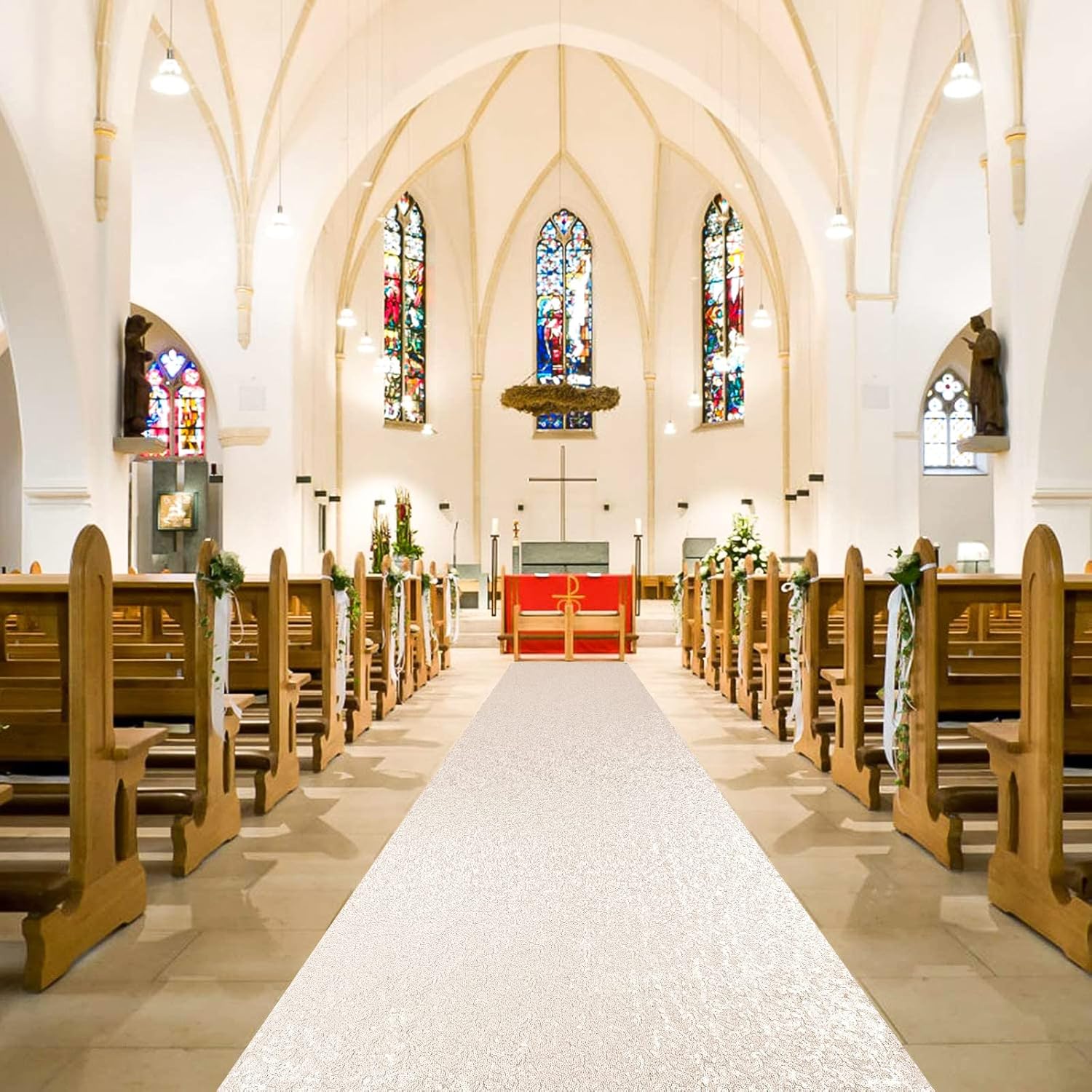 ShiDianYi Ivory 2FTX15FT Sequin Aisle Runner for Wedding Ceremony in ...