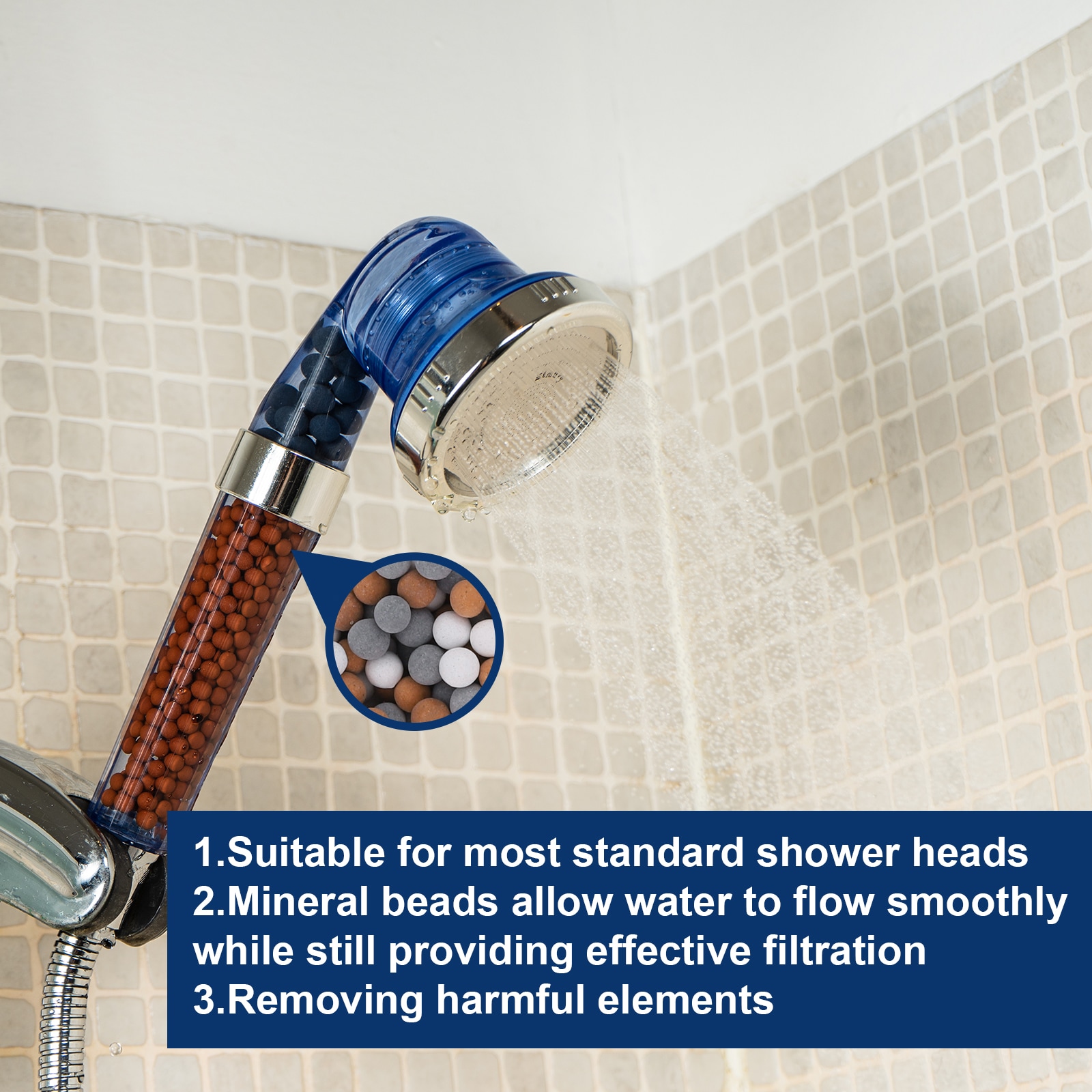 Unique Bargains 3 Packs Replacement Shower Head Bead 3-4mm Shower ...