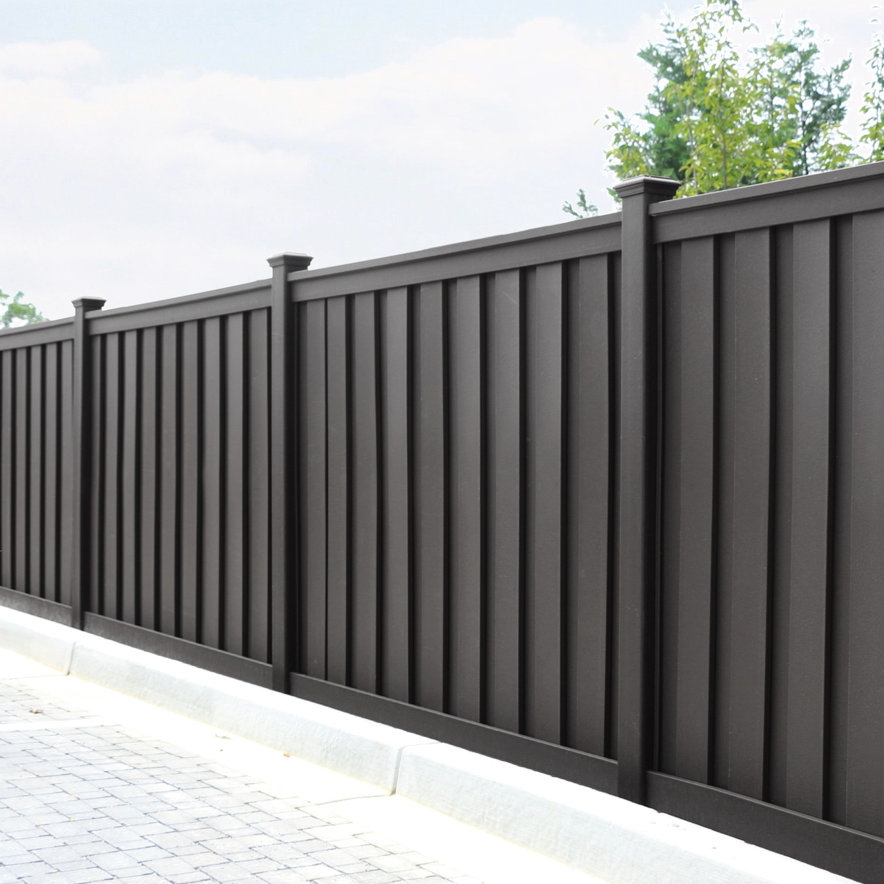 Trex Fencing Seclusions 6-ft H x 8-ft W Charcoal Black Board-on-board ...