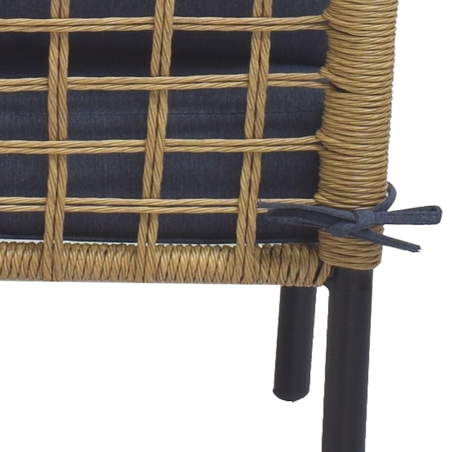 Origin 21 Clairmont 4-Piece Wicker Patio Conversation Set with Blue ... Origin 21 Clairmont 4-Piece Wicker Patio Conversation Set with Blue ...