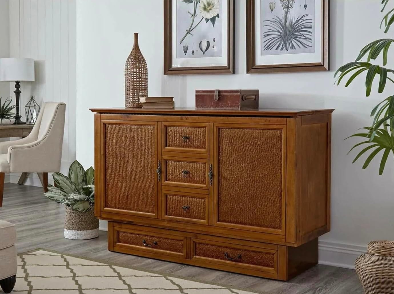Mega Solutions Arason Creden ZzZ Kingston Murphy Queen Cabinet Bed in ...