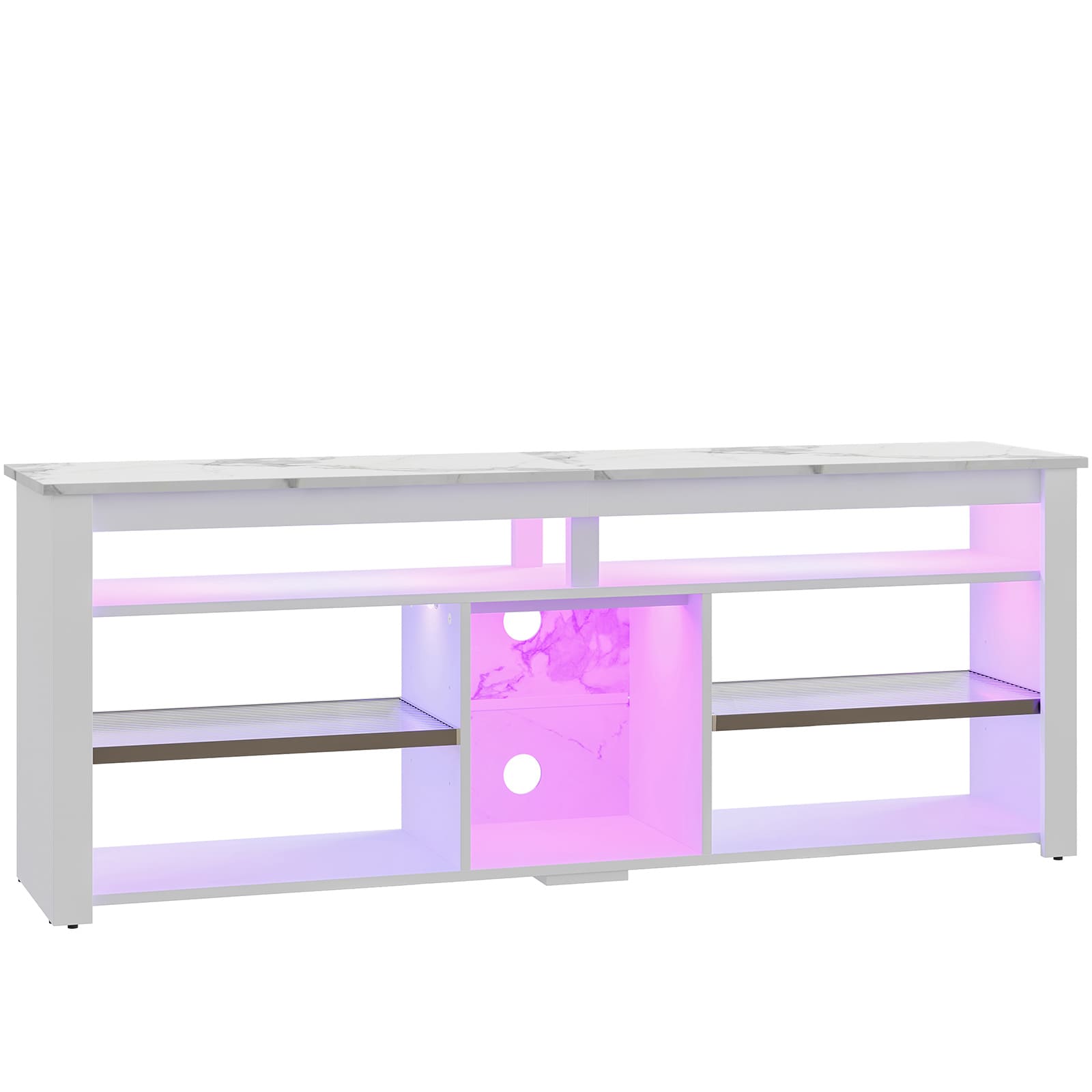 Bestier 63-in W White TV Stand with Storage in the TV Stands department ...
