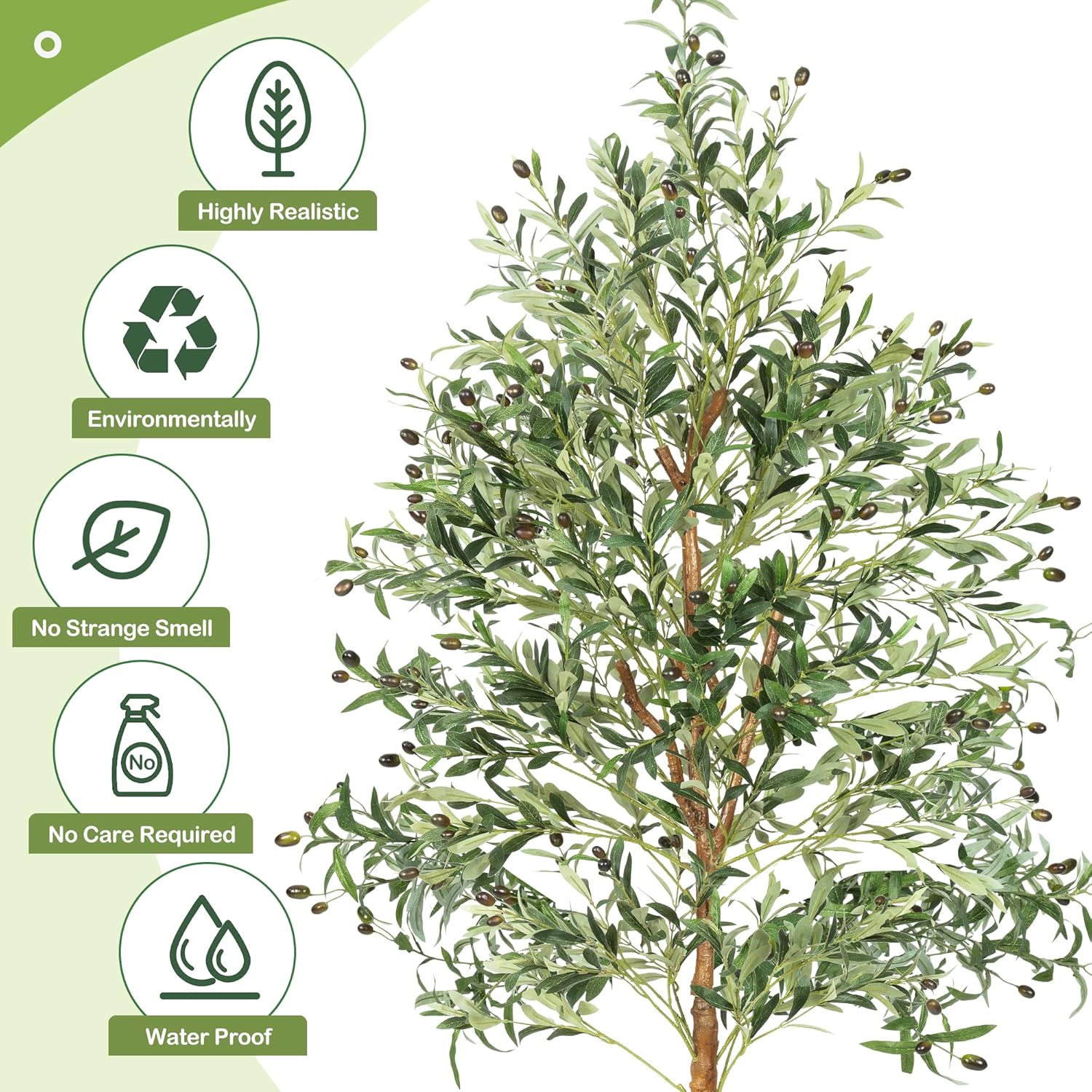 Garvee Faux Olive Tree 6ft Tall Fake Olive Tree Artificial Olive Tree ...