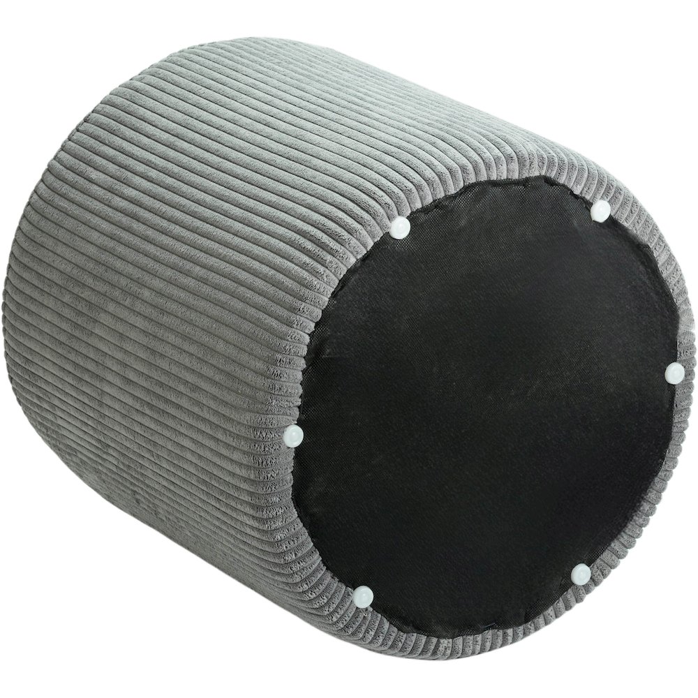 Meridian Roy Grey Microsuede Fabric Ottoman Stool in the Ottomans ...