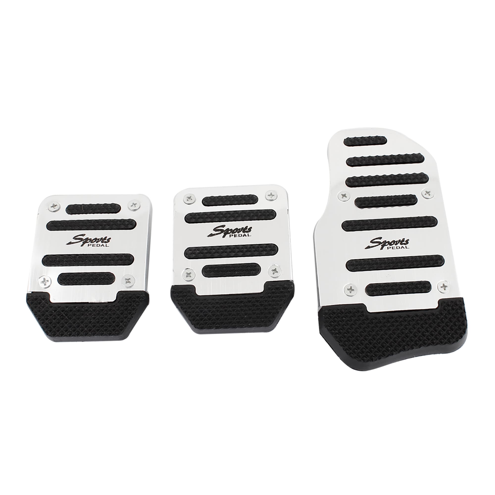 Unique Bargains 3pcs Black Silver Tone Car Metal Gas Clutch Brake ...