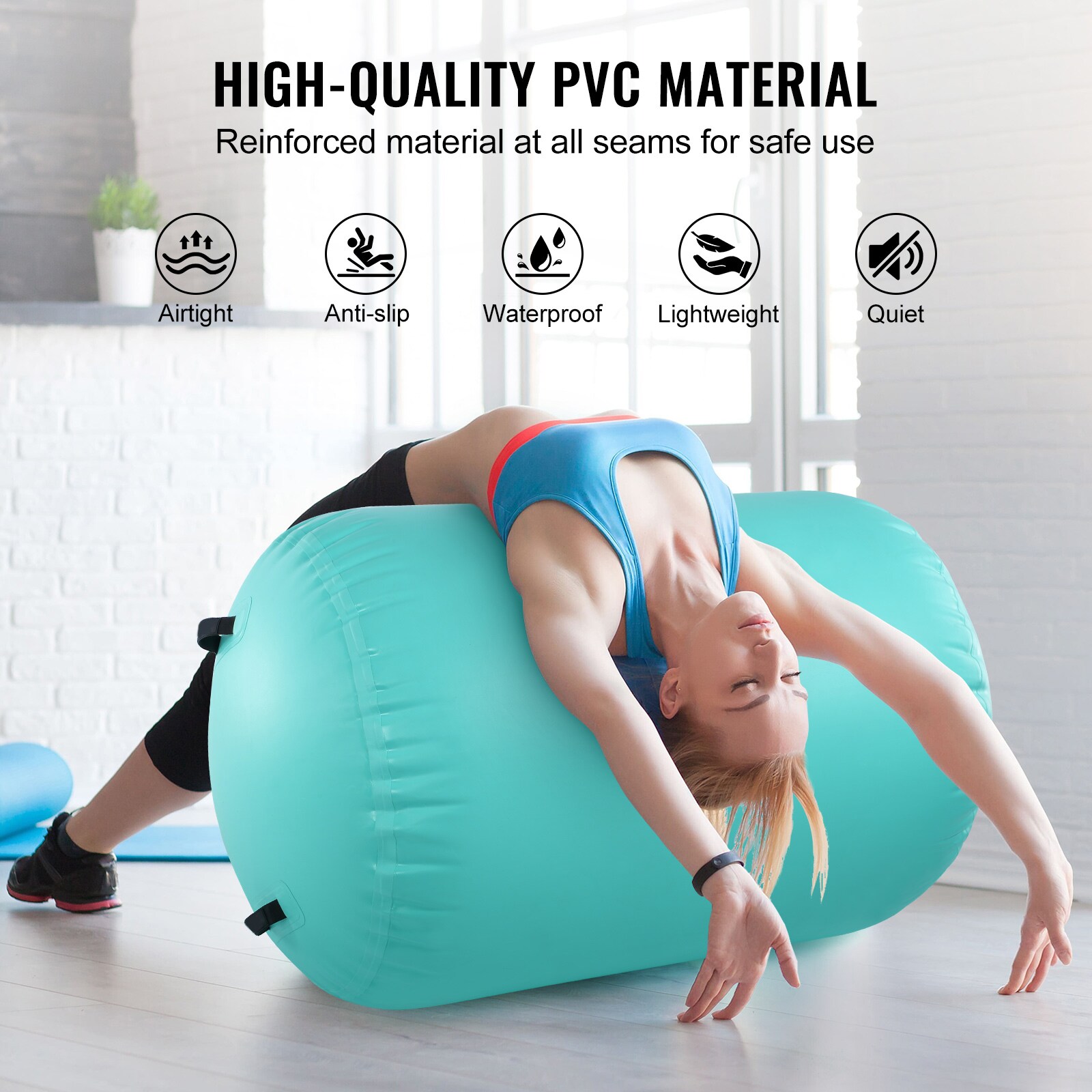 VEVOR Air Mat Tumble Track Air Spot Round Inflatable Air Roller Air ...