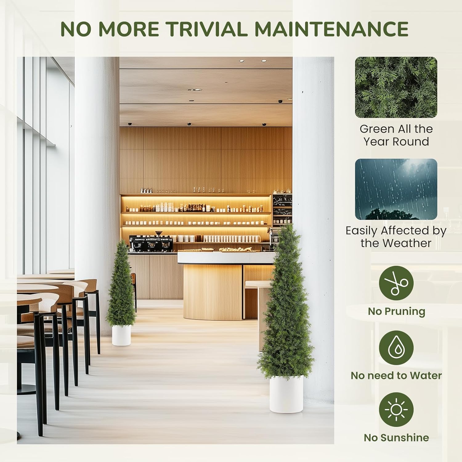 Garvee Artificial Cedar Topiary Tree for Christmas Outdoor 48 in Tall ...
