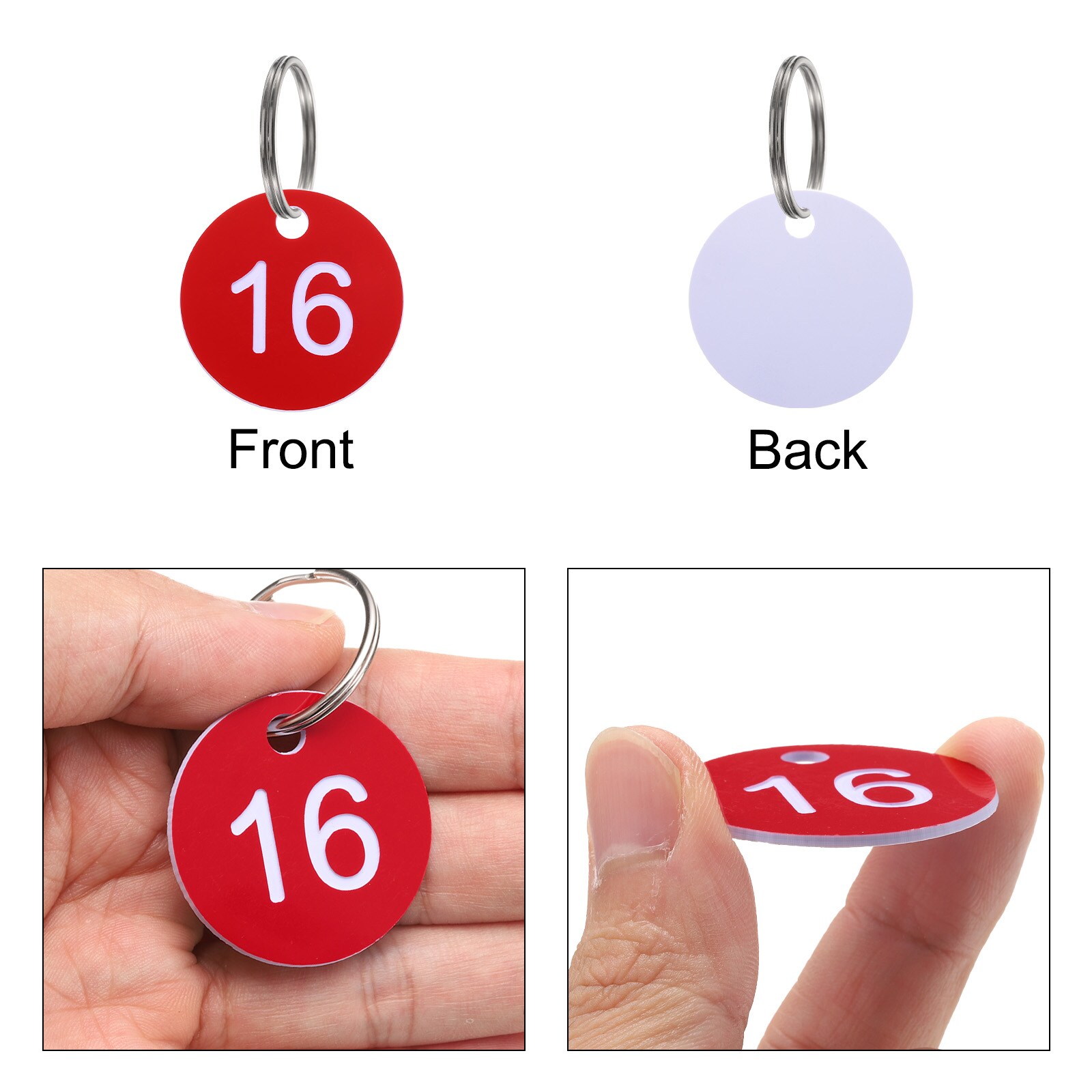 Unique Bargains Number Key Tags 1-20 20pcs 35mm Round Number Tags ...