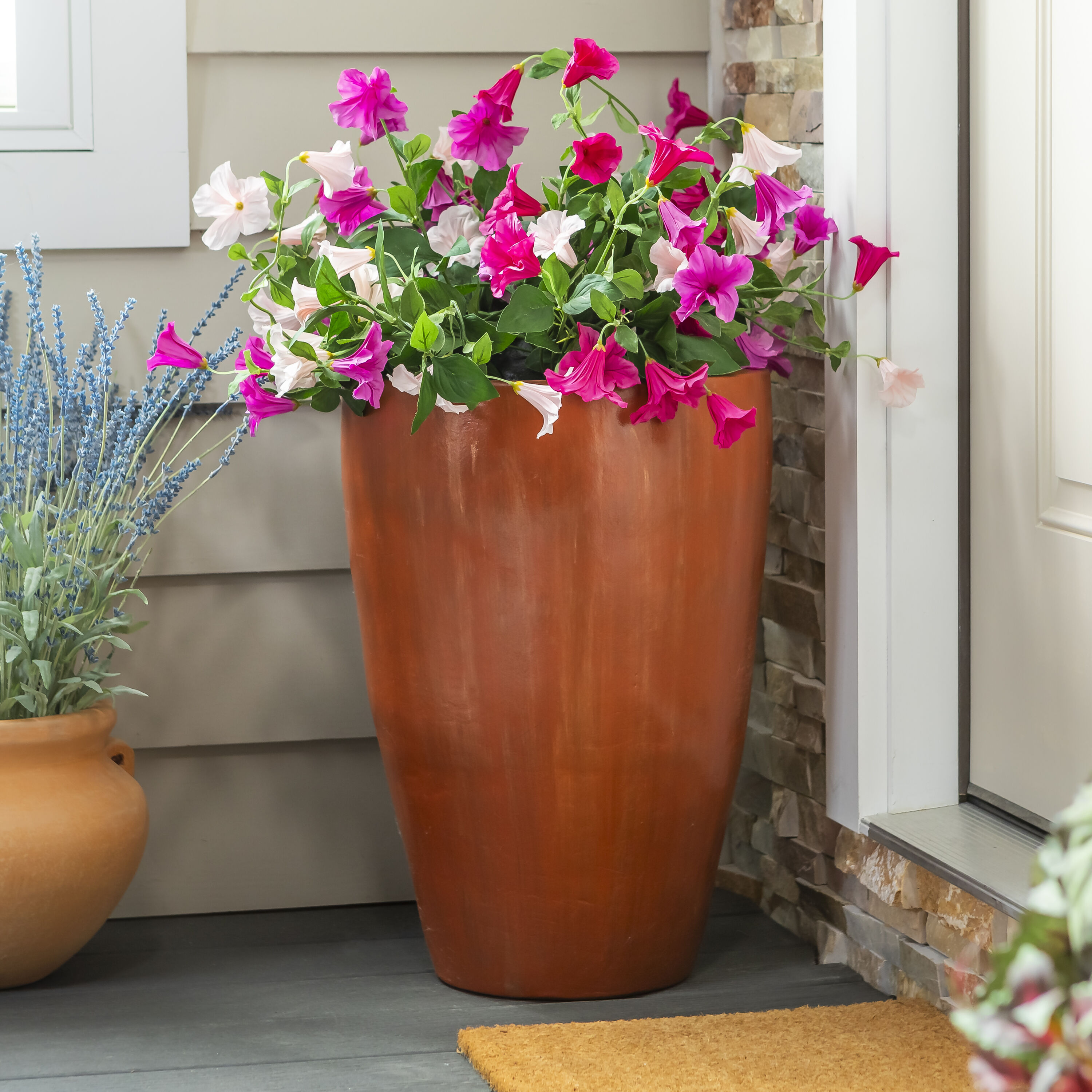 Style Selections Urn 15-in W Small Bronze Clay Indoor/Outdoor Planter ...