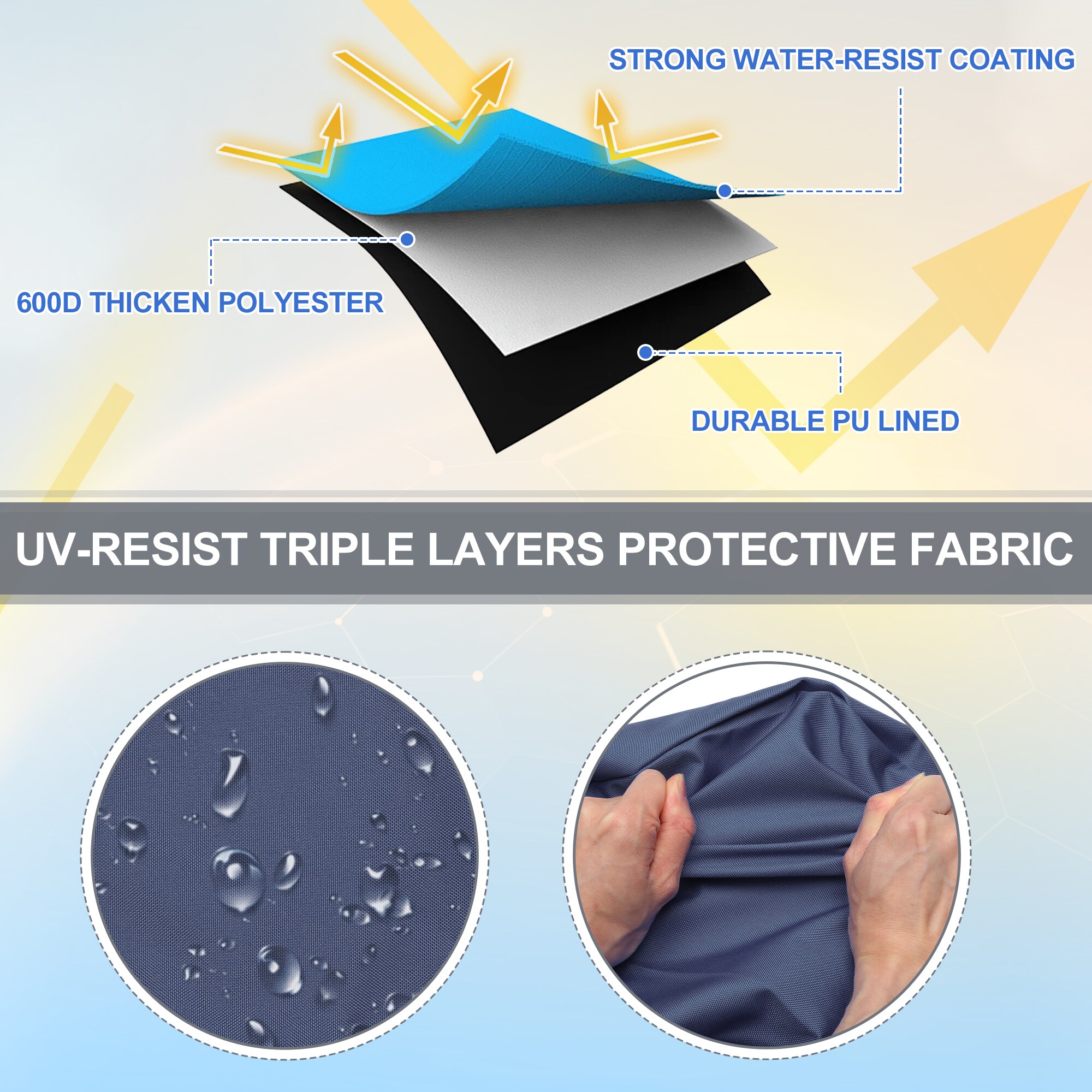 Unique Bargains Round Frame Bimini Top Storage Boot Cover with Light ...