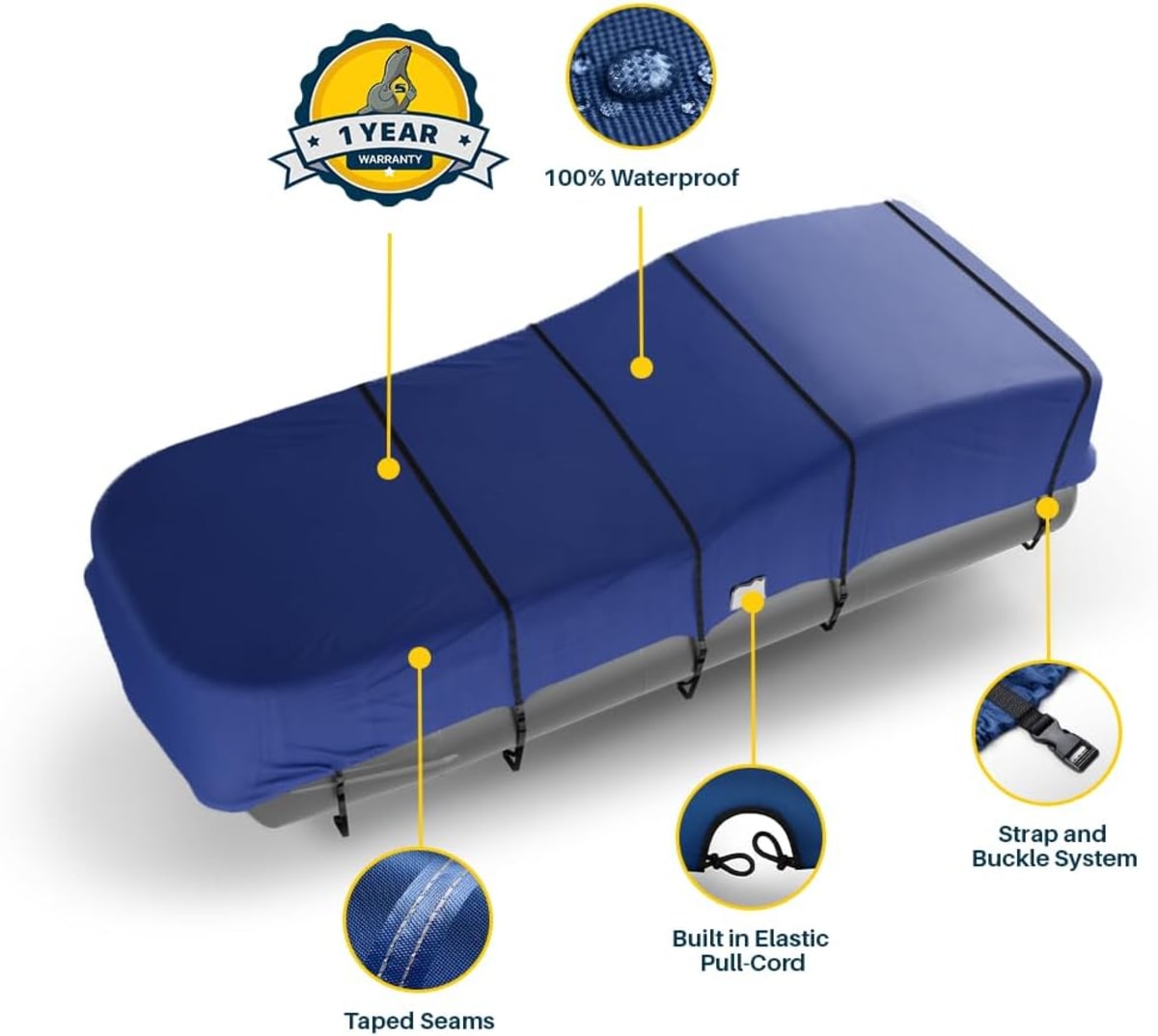 Seal Skin Covers 20'-23'L x 102"W (beam) Blue Polyester Boat Cover at ...