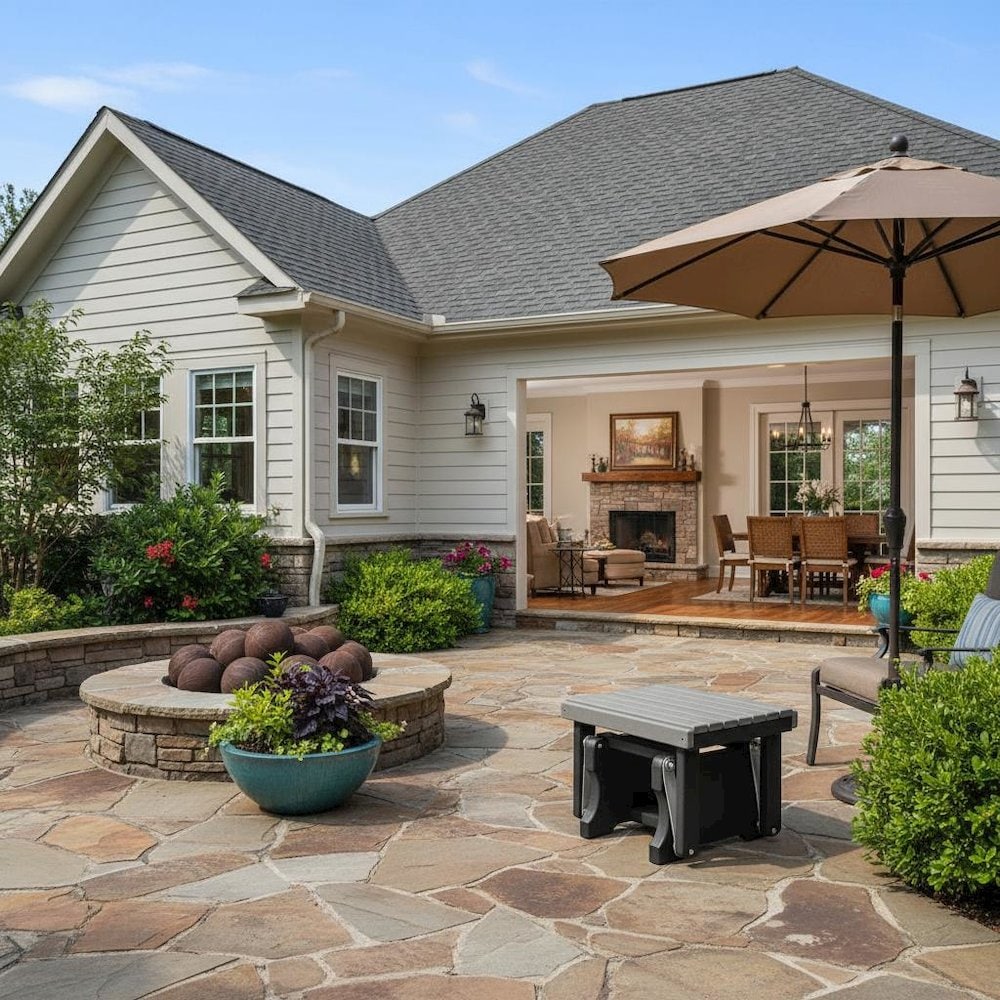 Outdoor Escape Gliding Ottoman Footrest All-Weather HDPE Grey in the ...