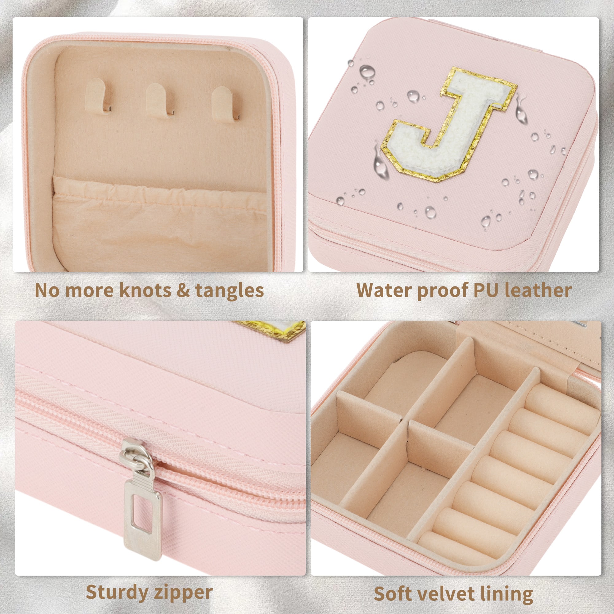 Unique Bargains Jewelry Box Jewelry Storage Box with Mirror Letter N ...