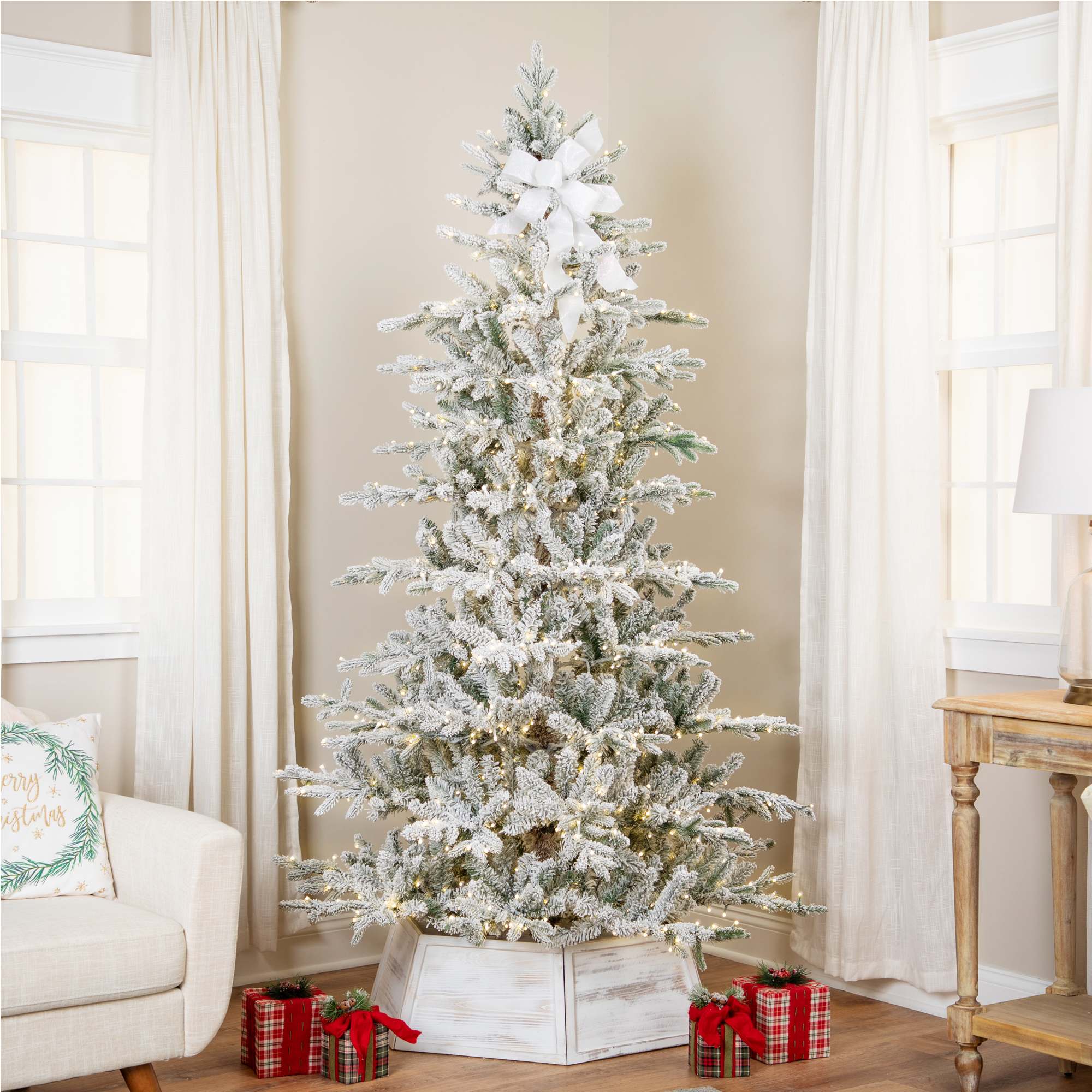 Northlight Real Touch Elite Pre-Lit Flocked Kodiak Pine IPT Artificial ...
