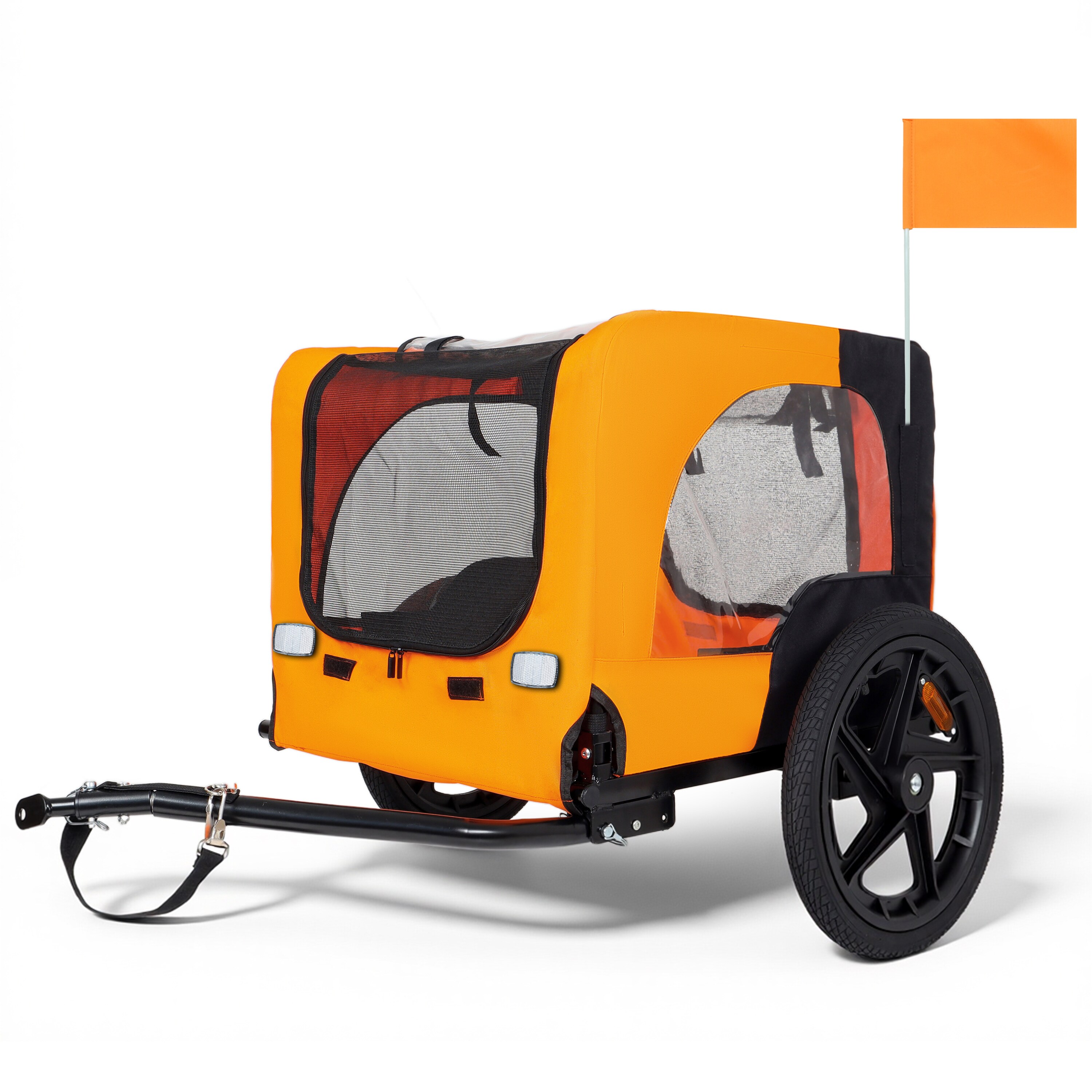 Wooakway Foldable Pet Bike Trailer Pet Strollers All Terrain Pet Cargo ...