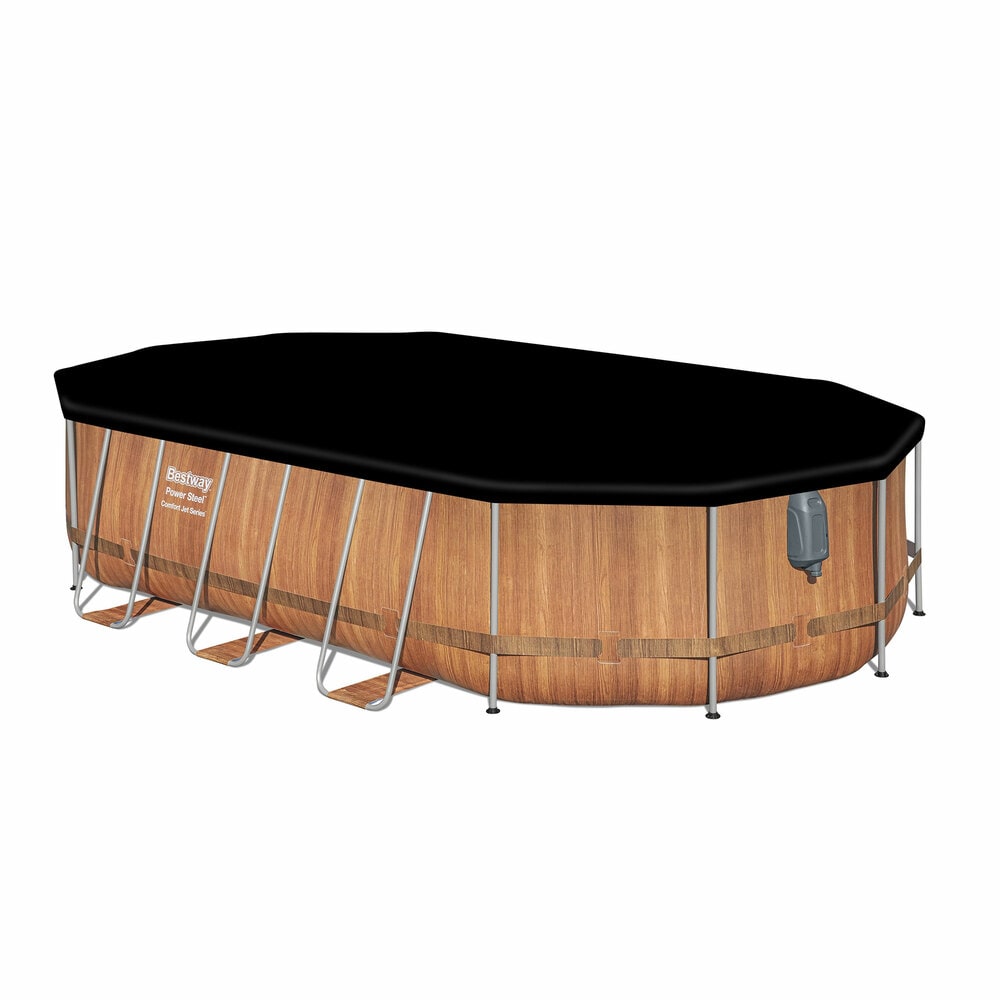 Bestway 20-ft x 12-ft x 48-in Steel Wall Panels Oval Above-Ground Pool ...