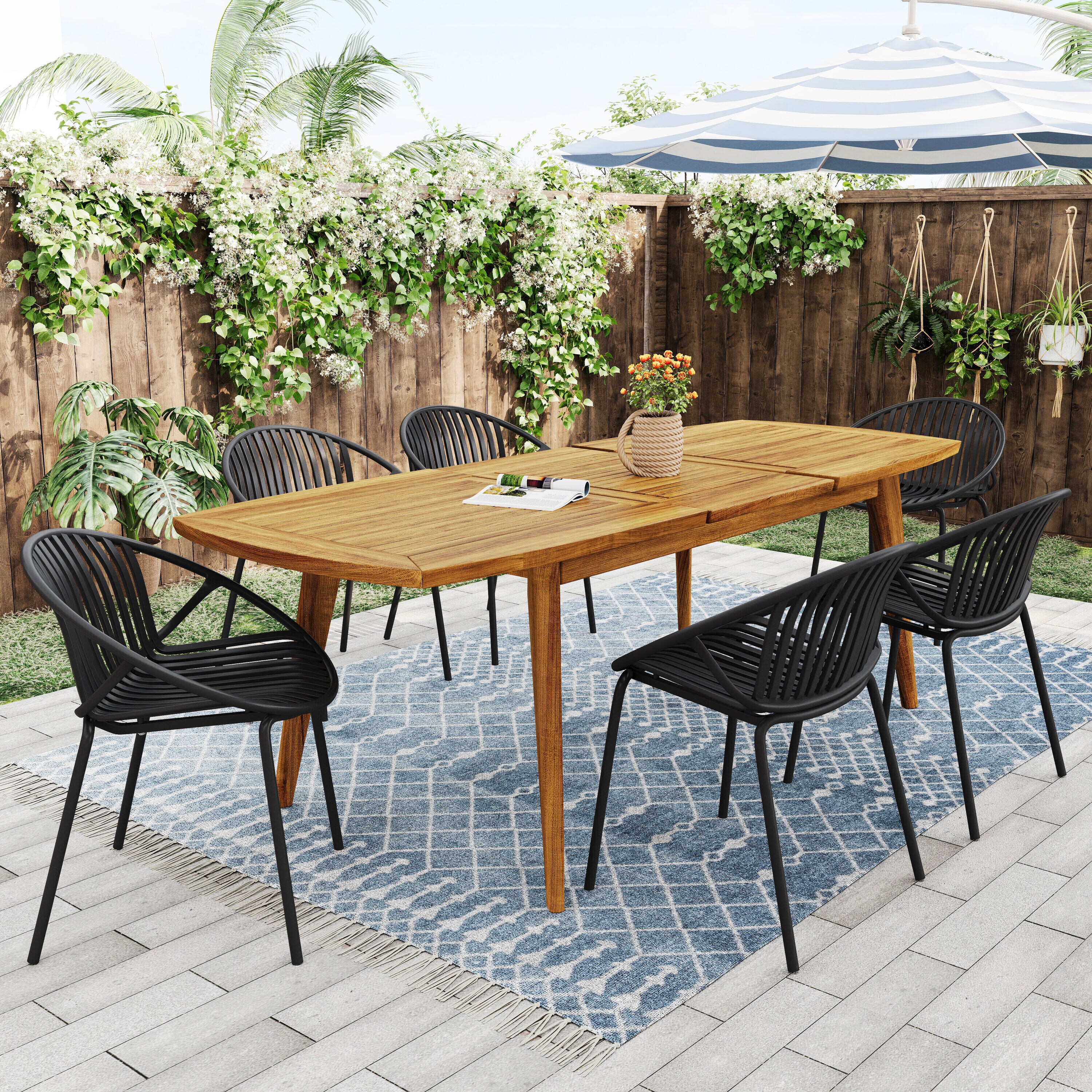 ModernLuxe Assembly Required Patio Dining Chairs Stackable Chairs with ...