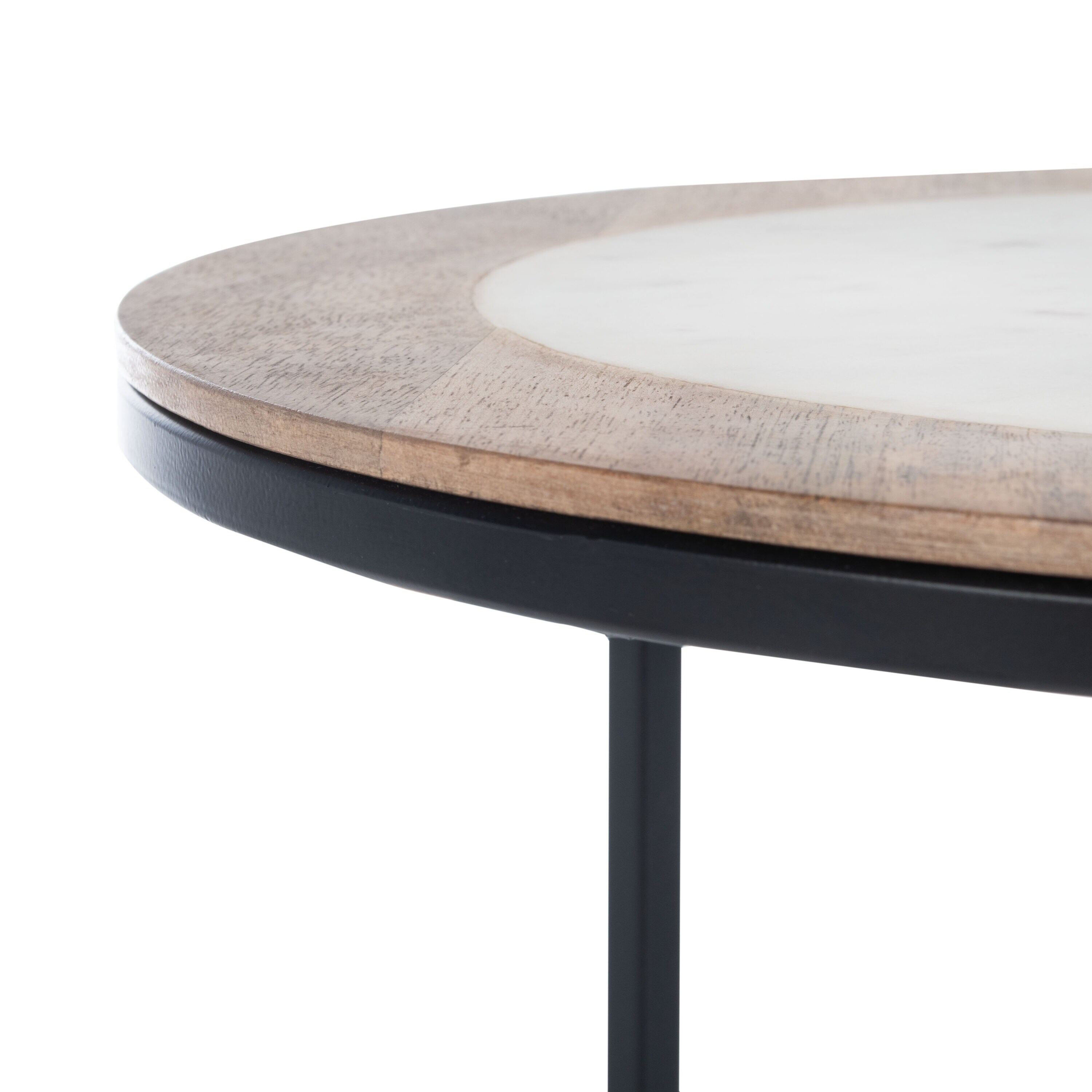 Safavieh Gemma 15-in W x 20-in H White Marble Stone Round Rustic End ...