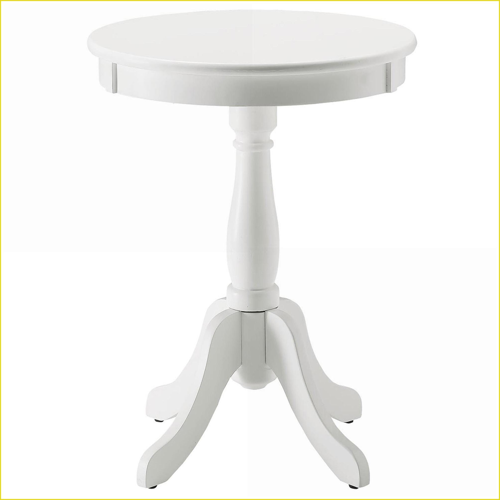 Watnature White Cottage Farmhouse Coffee Table with Turned Pedestal ...