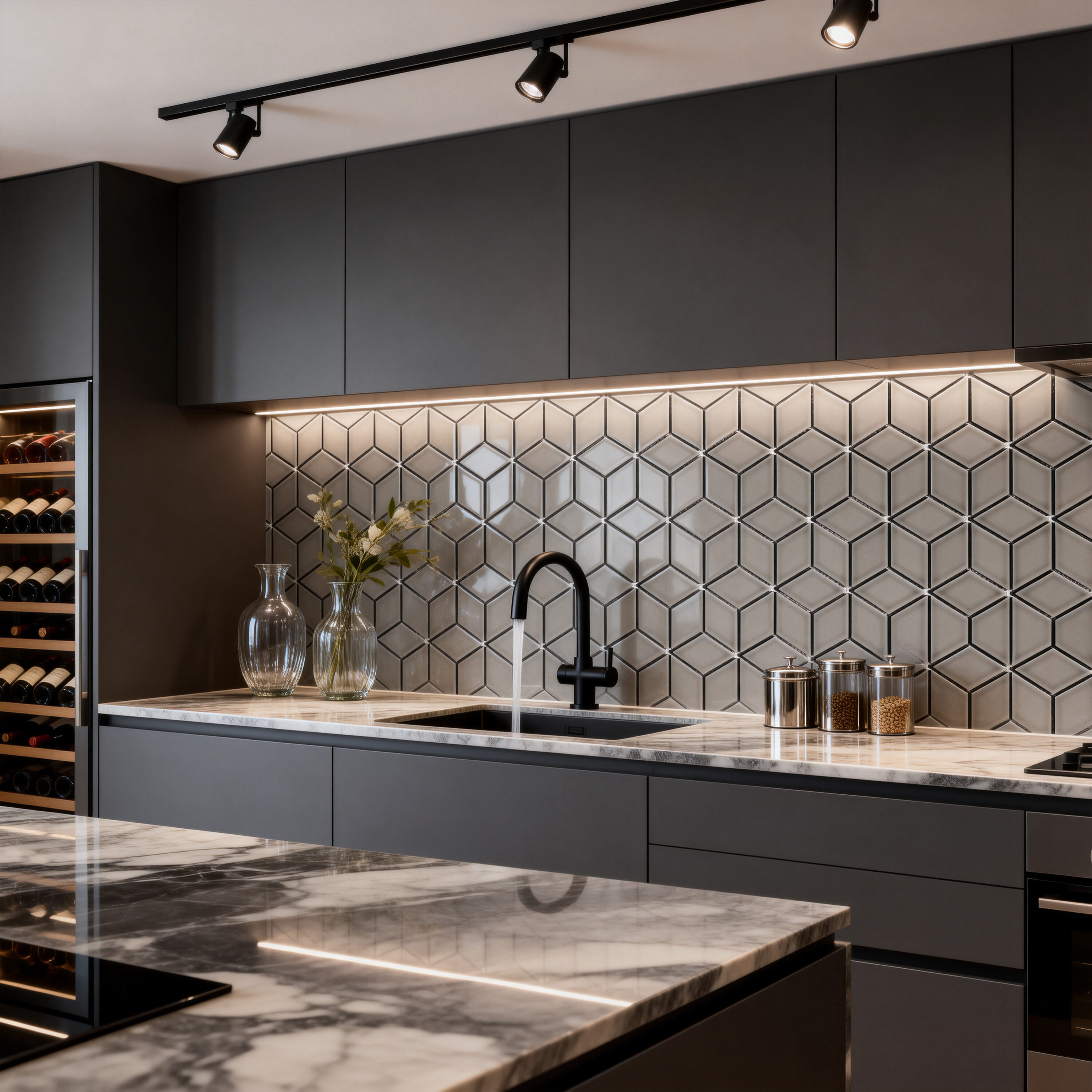 Abolos Monet Pebble Gray 11-in x 12-in Glossy Porcelain Diamond Mosaic ...