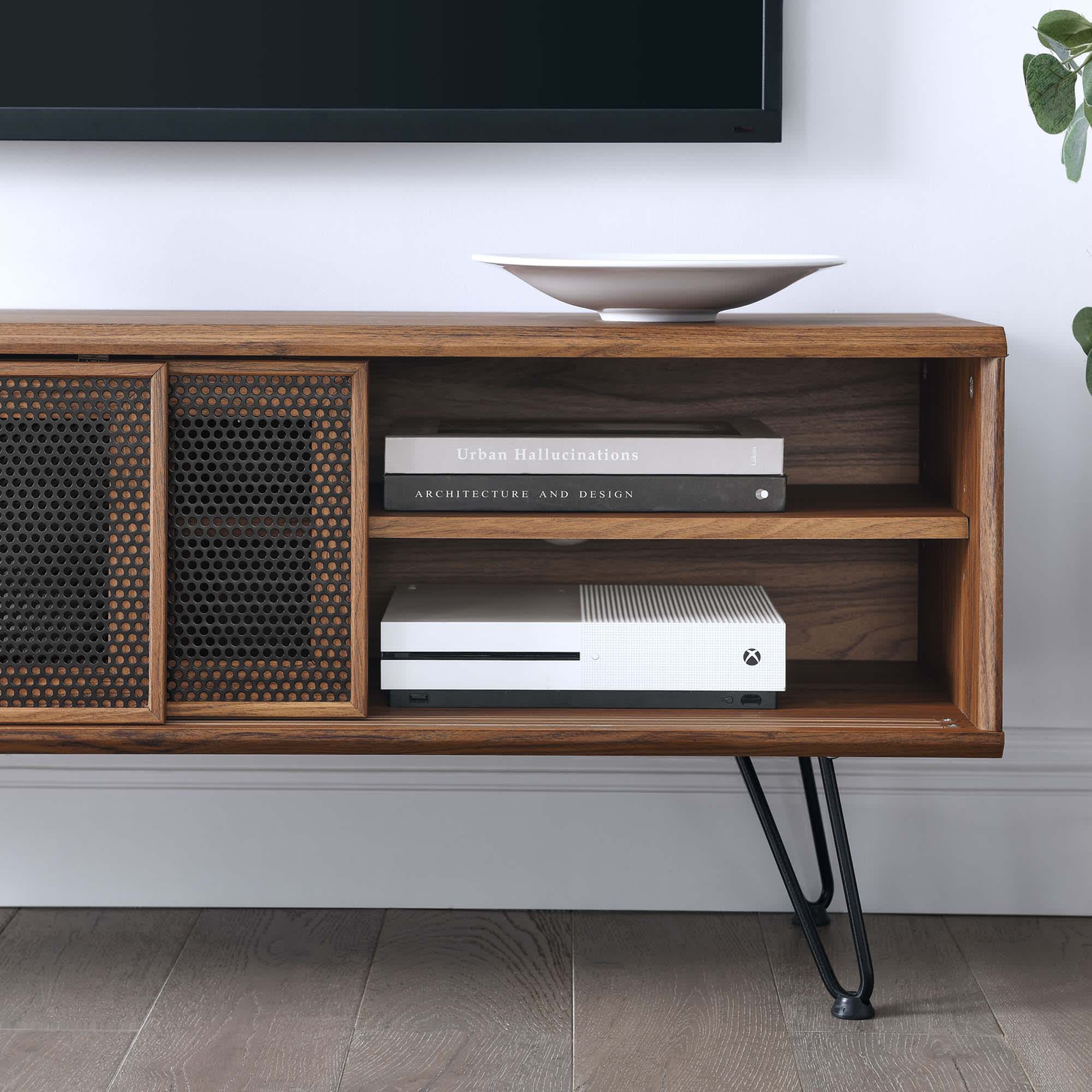 Modway Nomad 47-in TV Stand in Walnut in the TV Stands department at ...