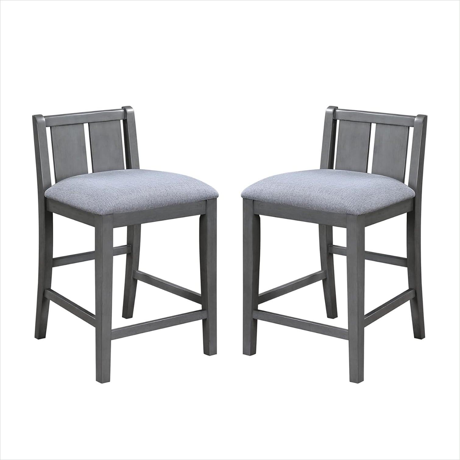 Naturefalls Gray Fabric Upholstered Counter Height Chair Set of 2 ...