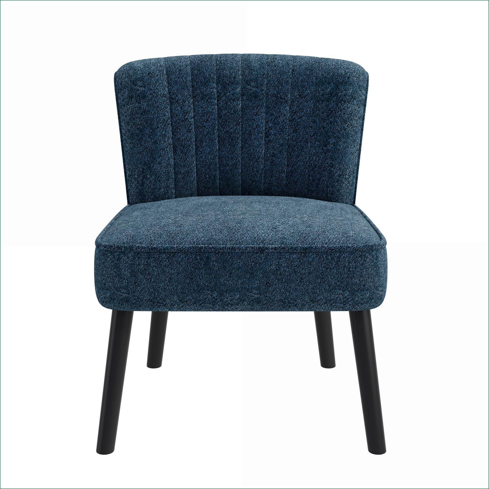 Watnature Navy Blue Shellback Accent Chair Upholstered Single Seating ...