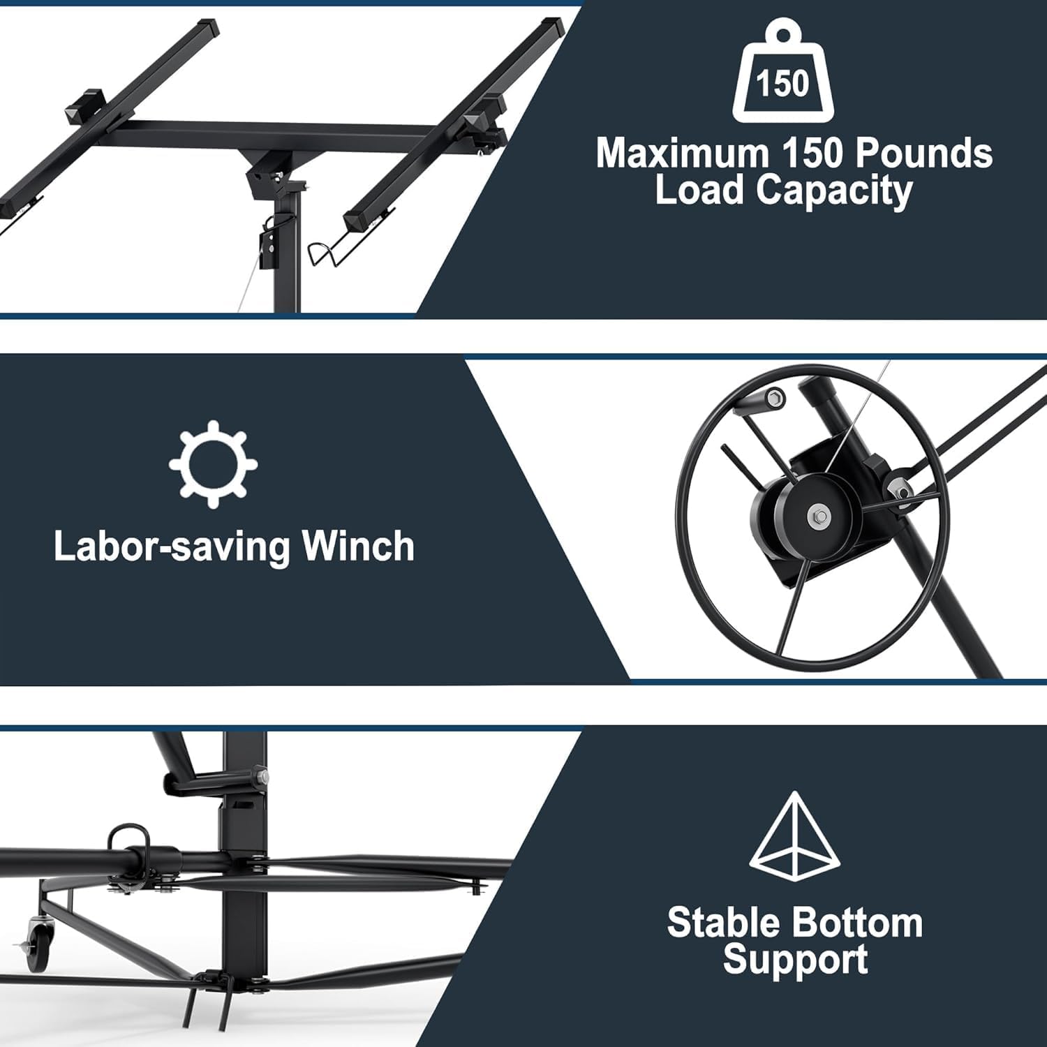 Garvee 150 Lbs 11FT Drywall Lift Adjustable Telescopic Arm Foldable ...