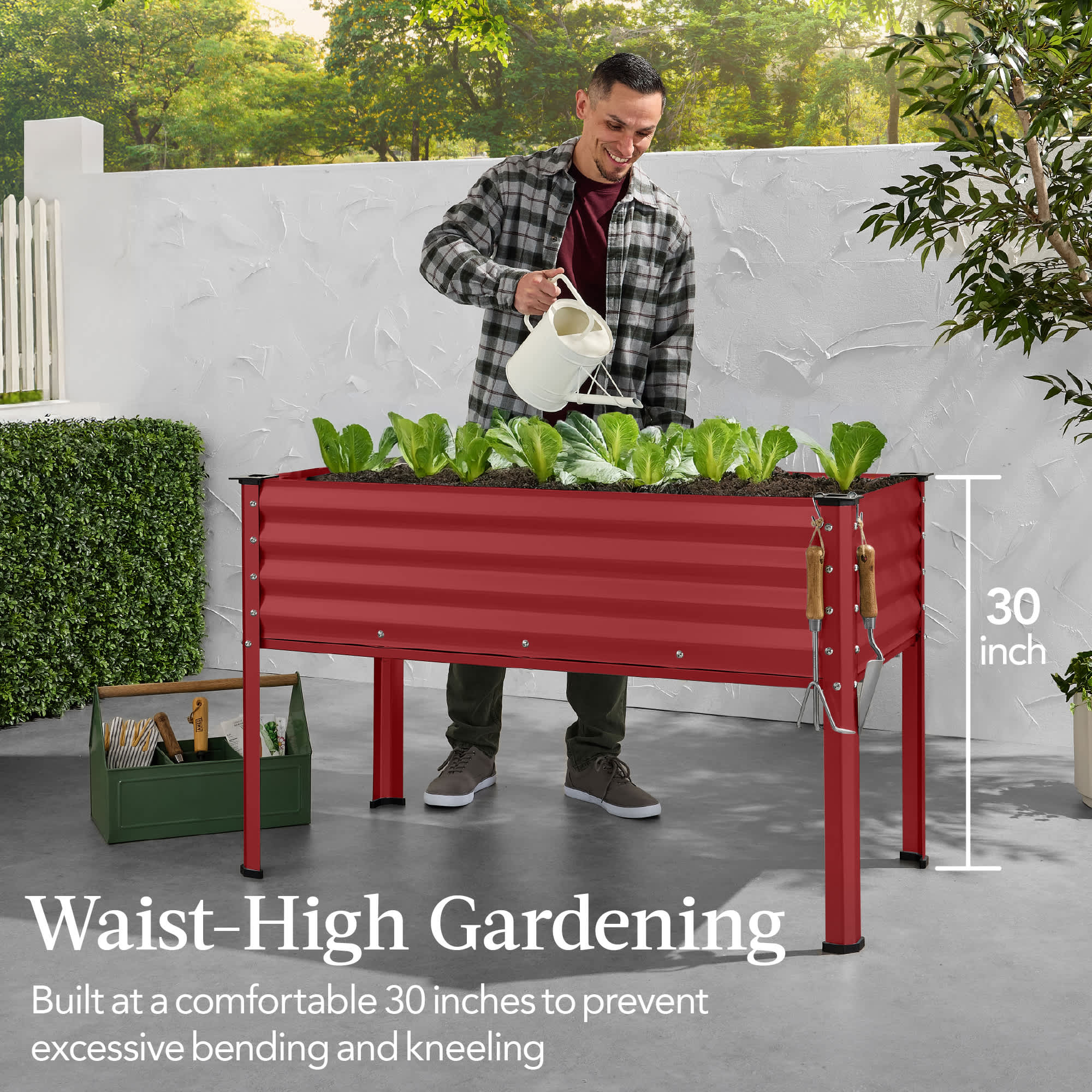 Best Choice Products 48x24x30in Elevated Galvanized Metal Garden Bed w ...