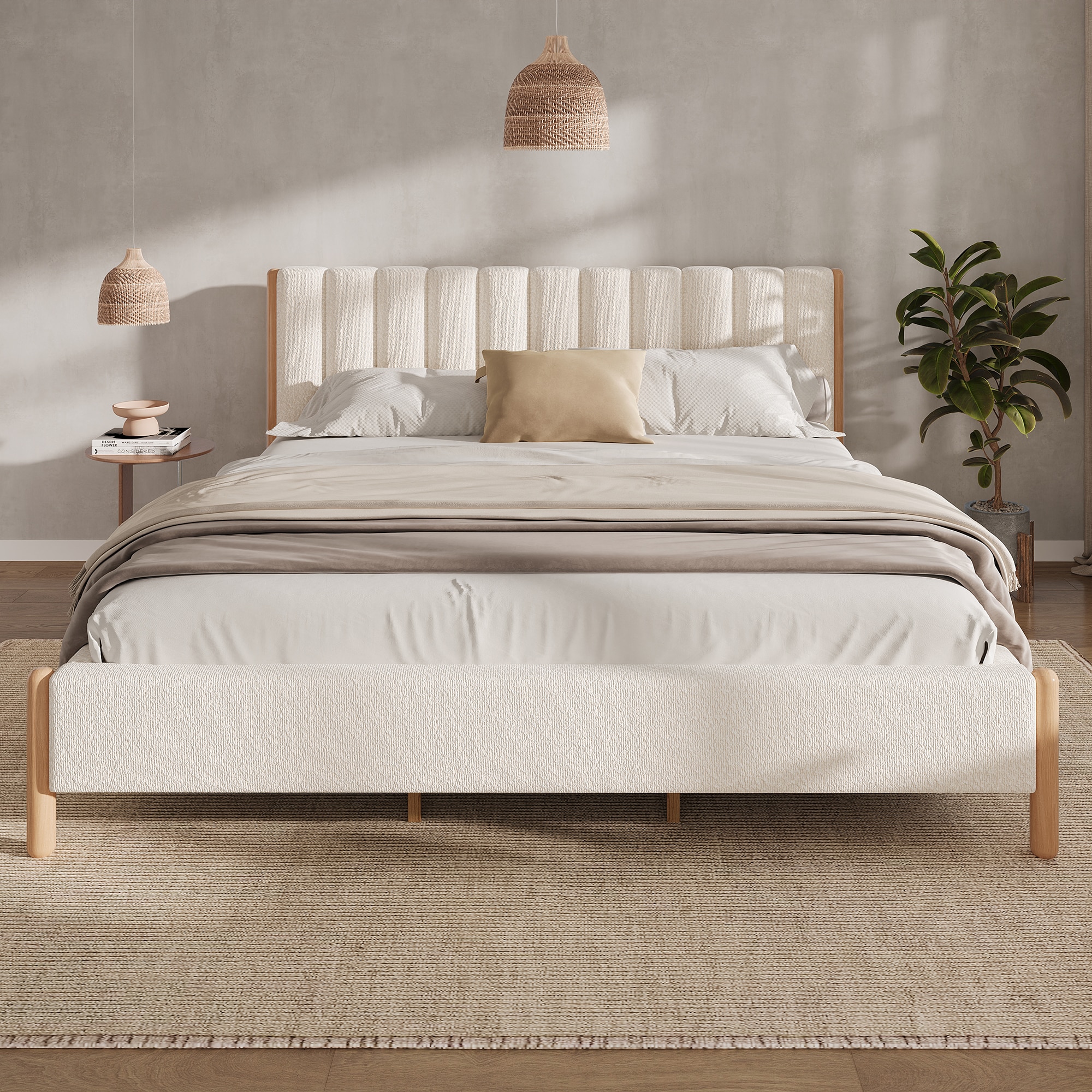 Christopher Knight Home Modern Vertical Panels Boucle Upholstered ...