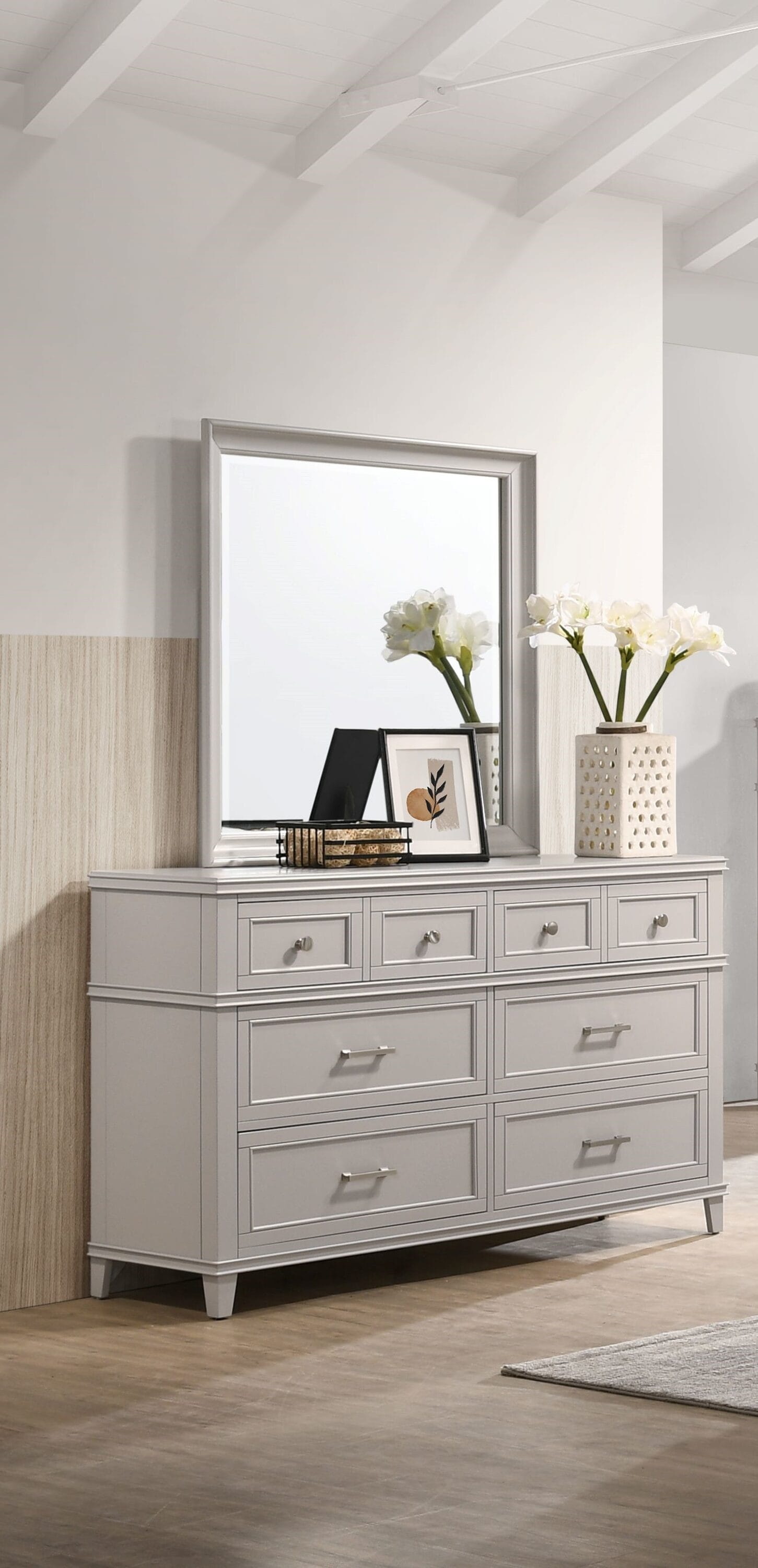 Tinyhomie Gray Square Frame Decorative Wall Mirror in the Mirrors ...