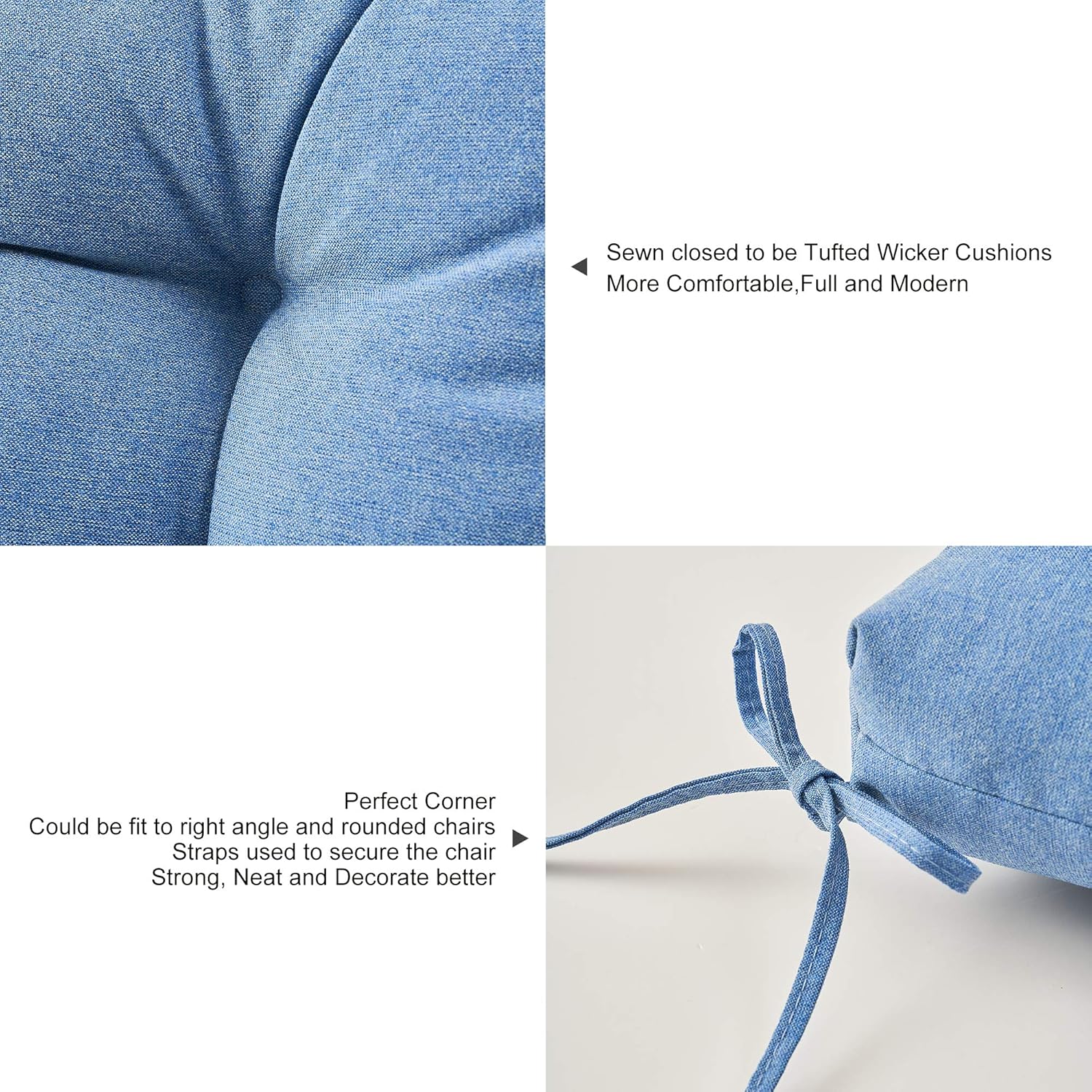 Artplan Patio Chair Cushion Tufted Adirondack Outdoor Chair Cushion ...