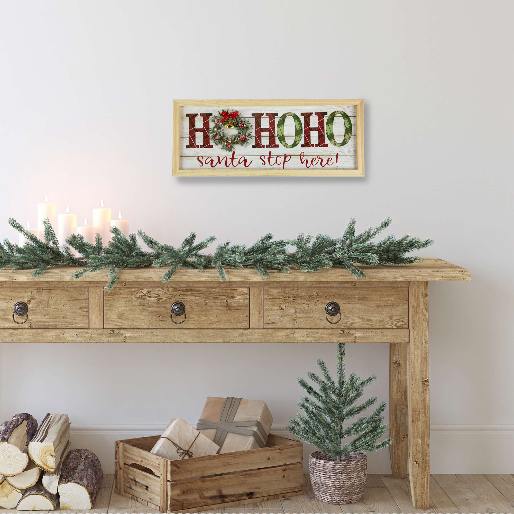 Northlight 19.75 inch LED Lighted Plaid 'Ho Ho Ho' Wooden Christmas ...