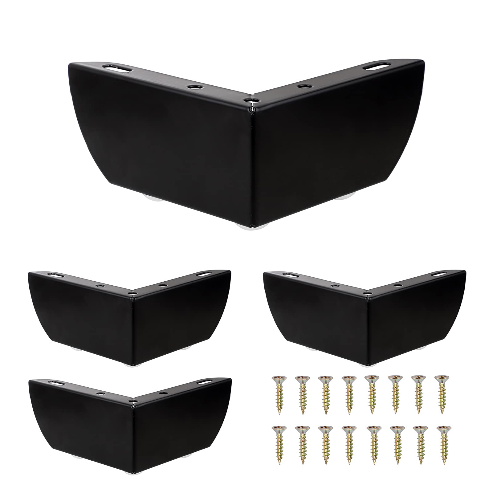 Numhew 2in H 4-Pack Modern Black Metal Furniture Legs in the Table Leg ...