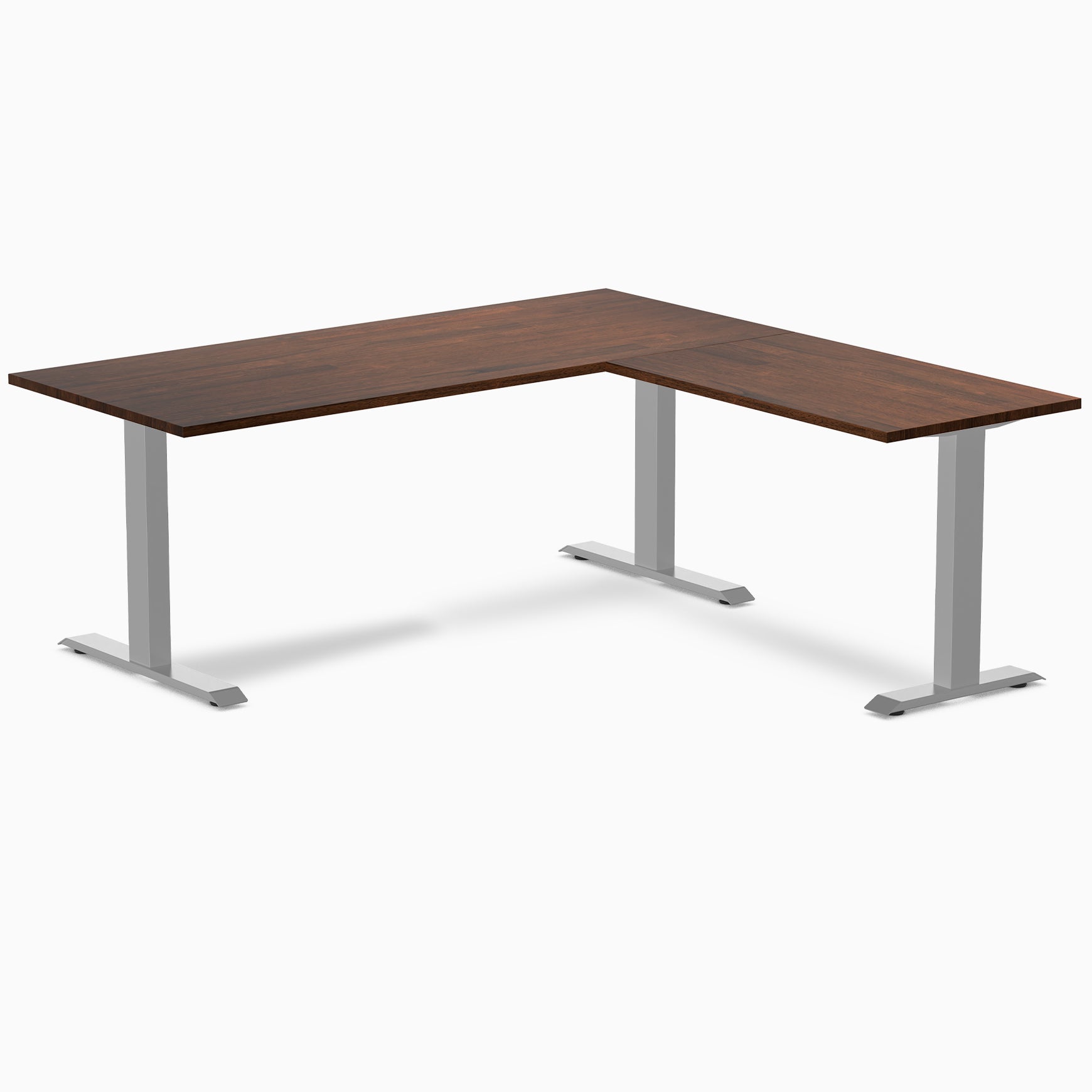 Desky Zero Rubberwood L-Shape Office Desk - Red Walnut / 72 x 30 x 70 x ...
