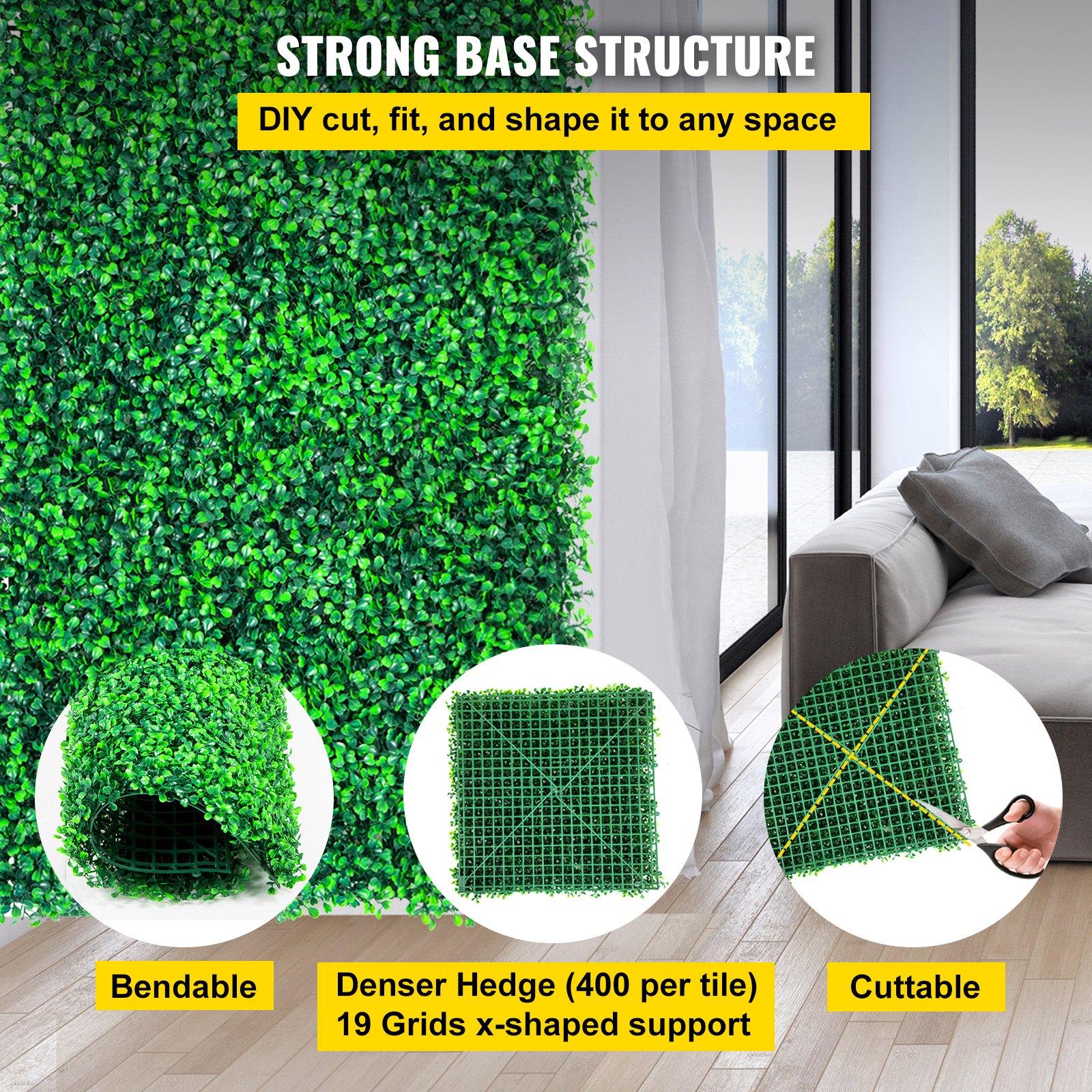 GIVIMO Artificial Boxwood Wall Panels 6 Pack 20 in x 20 in Privacy ...