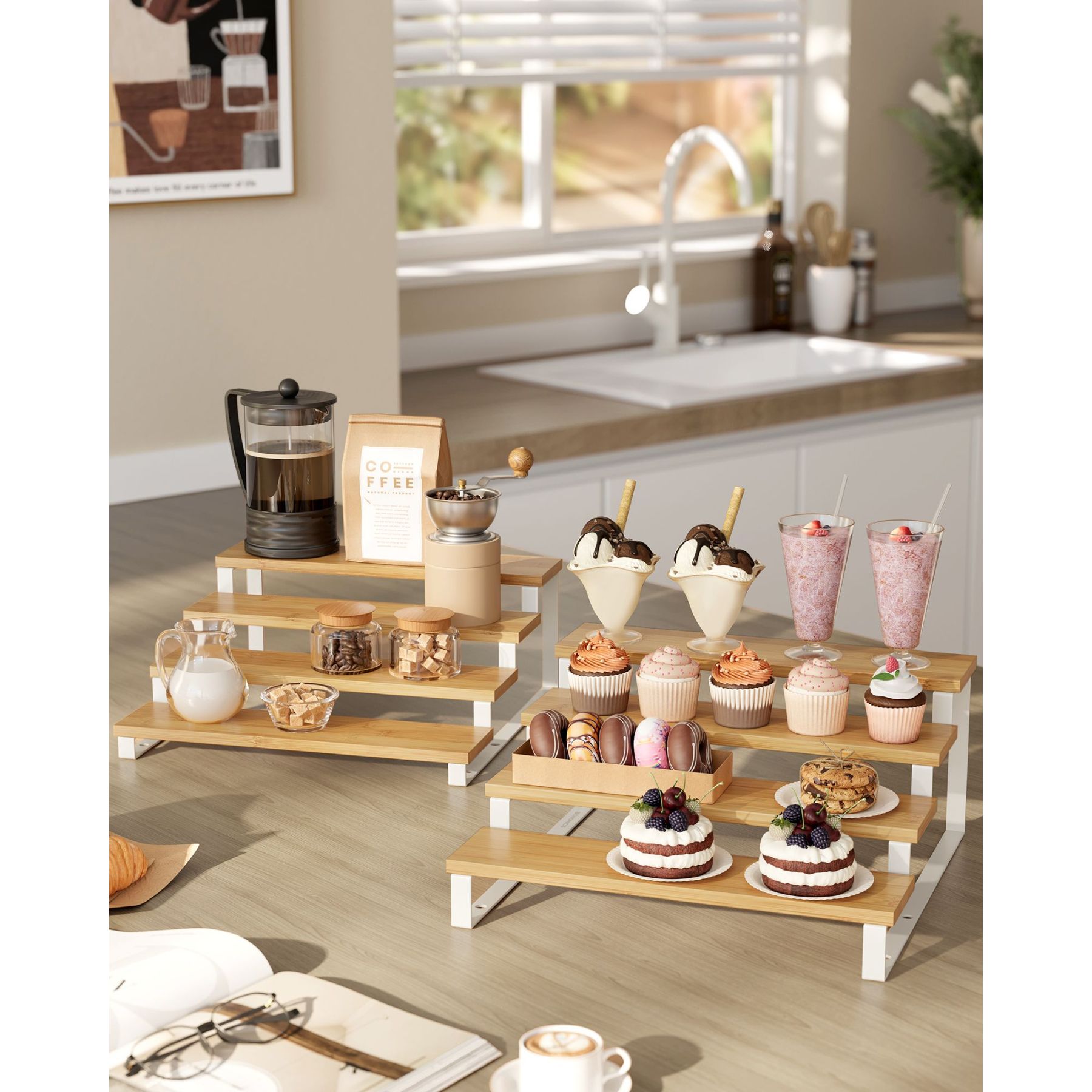 Slickblue Set of 2- Spice Rack Counter and Cabinet Organizer Engineered ...