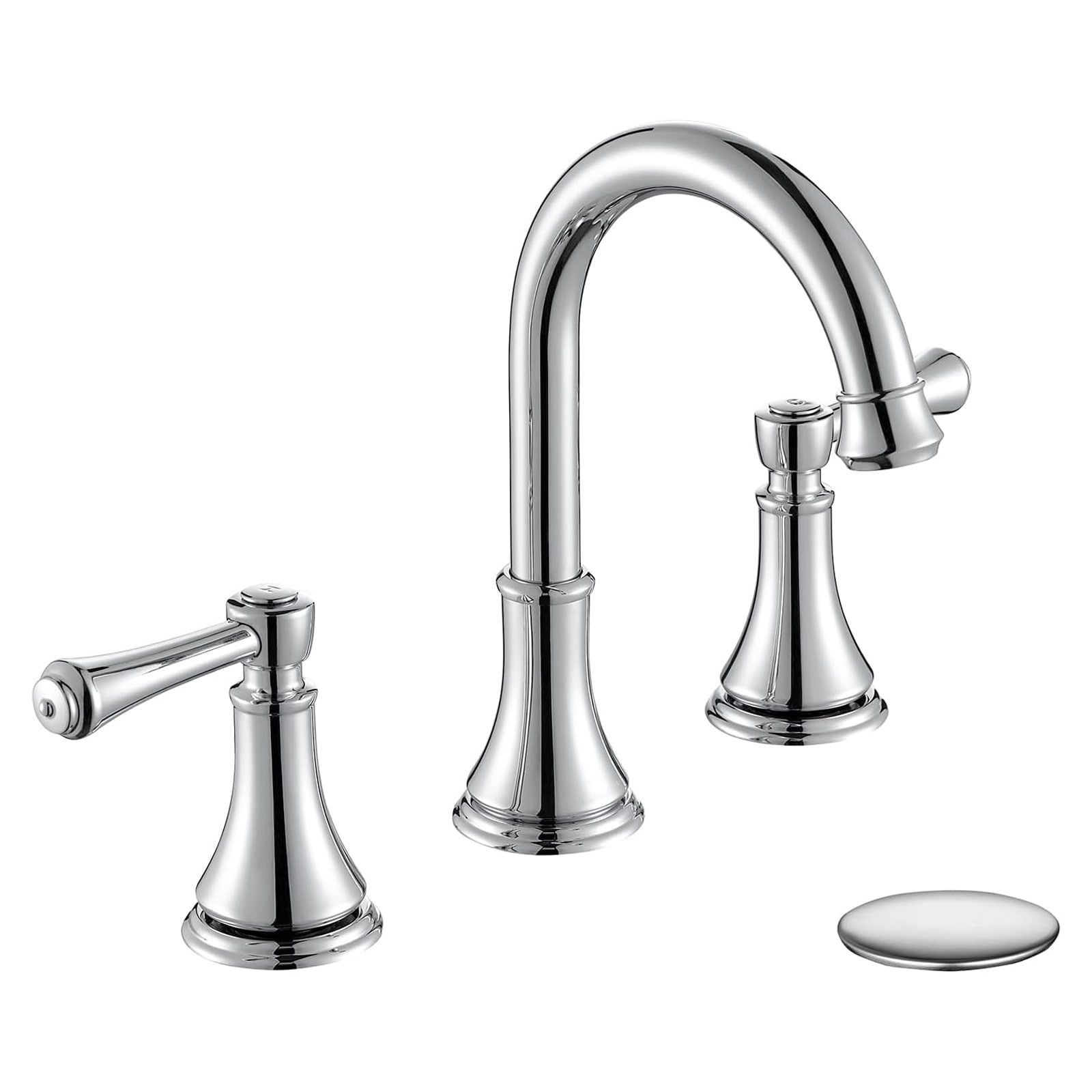 Misopily Chrome Two Handle 8 inch Widespread Bathroom Faucet 3 Hole ...