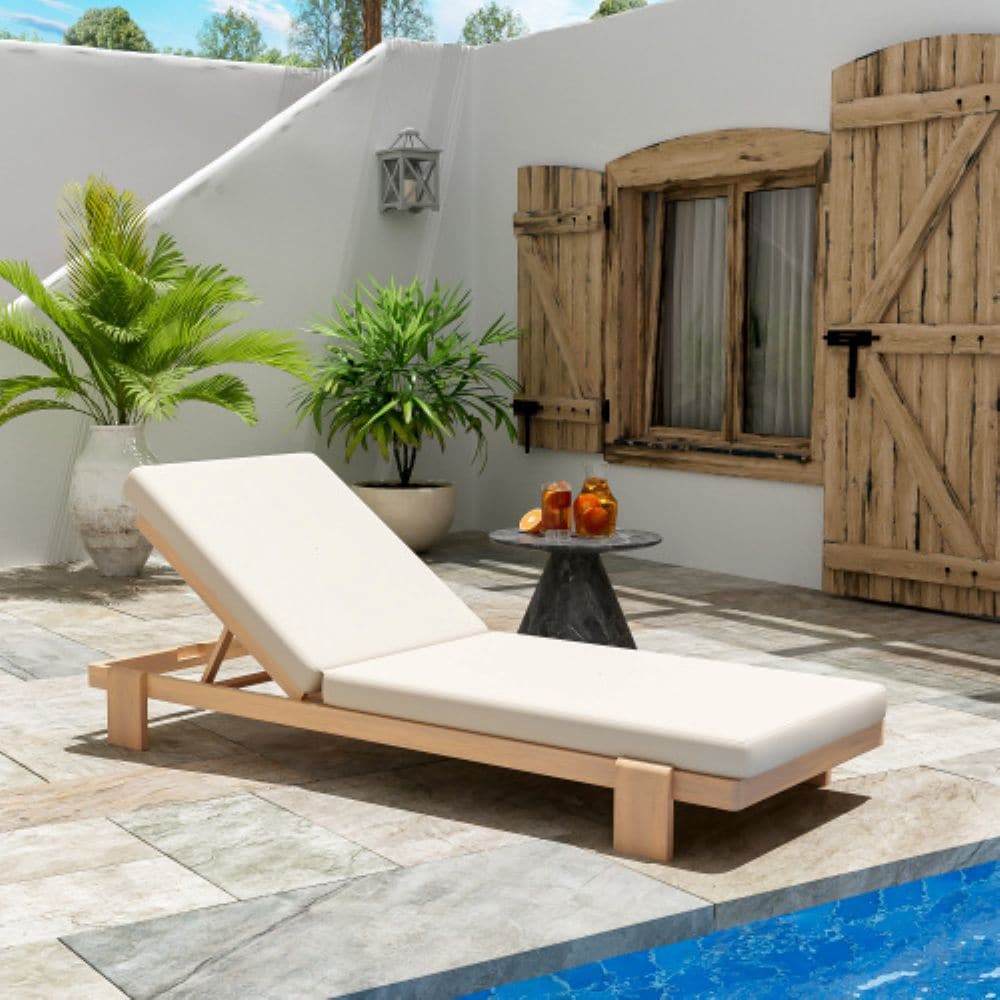 Christopher Knight Home Rowan Acacia Wood Adjustable Chaise Lounge with ...