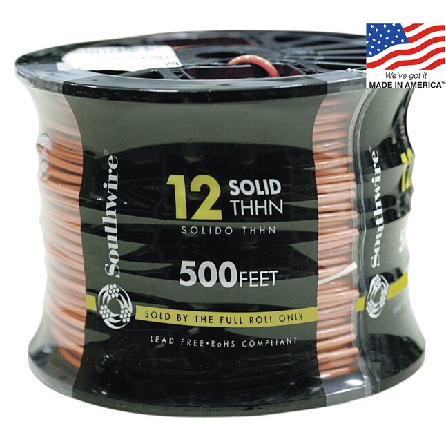 Southwire 500-ft 12-AWG Solid Orange Copper THHN Wire By-the-roll in ... Southwire 500-ft 12-AWG Solid Orange Copper THHN Wire By-the-roll in ...
