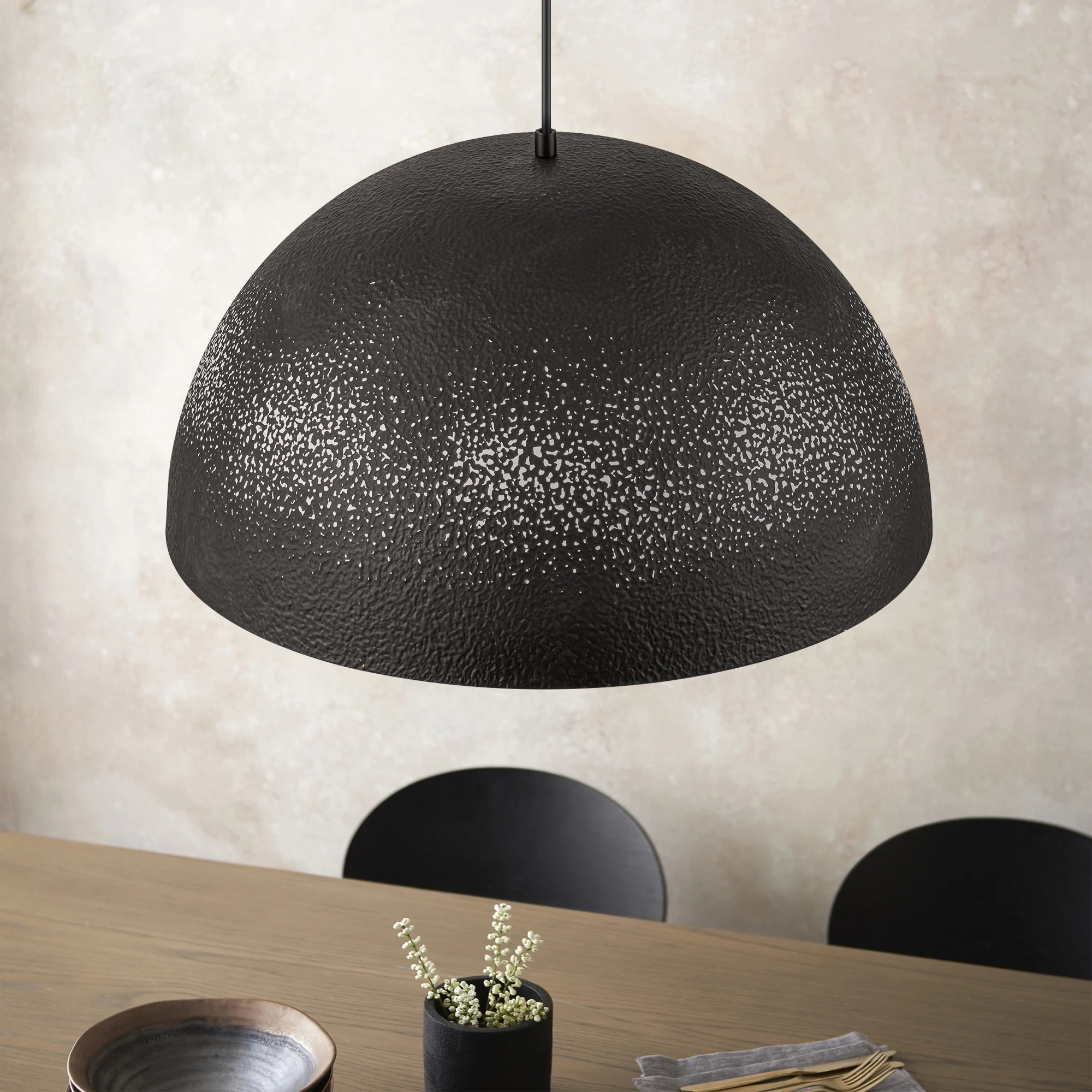 Rennnsan Skyler 1 -Light White Dot Decor Black Art Paint Industrial ...